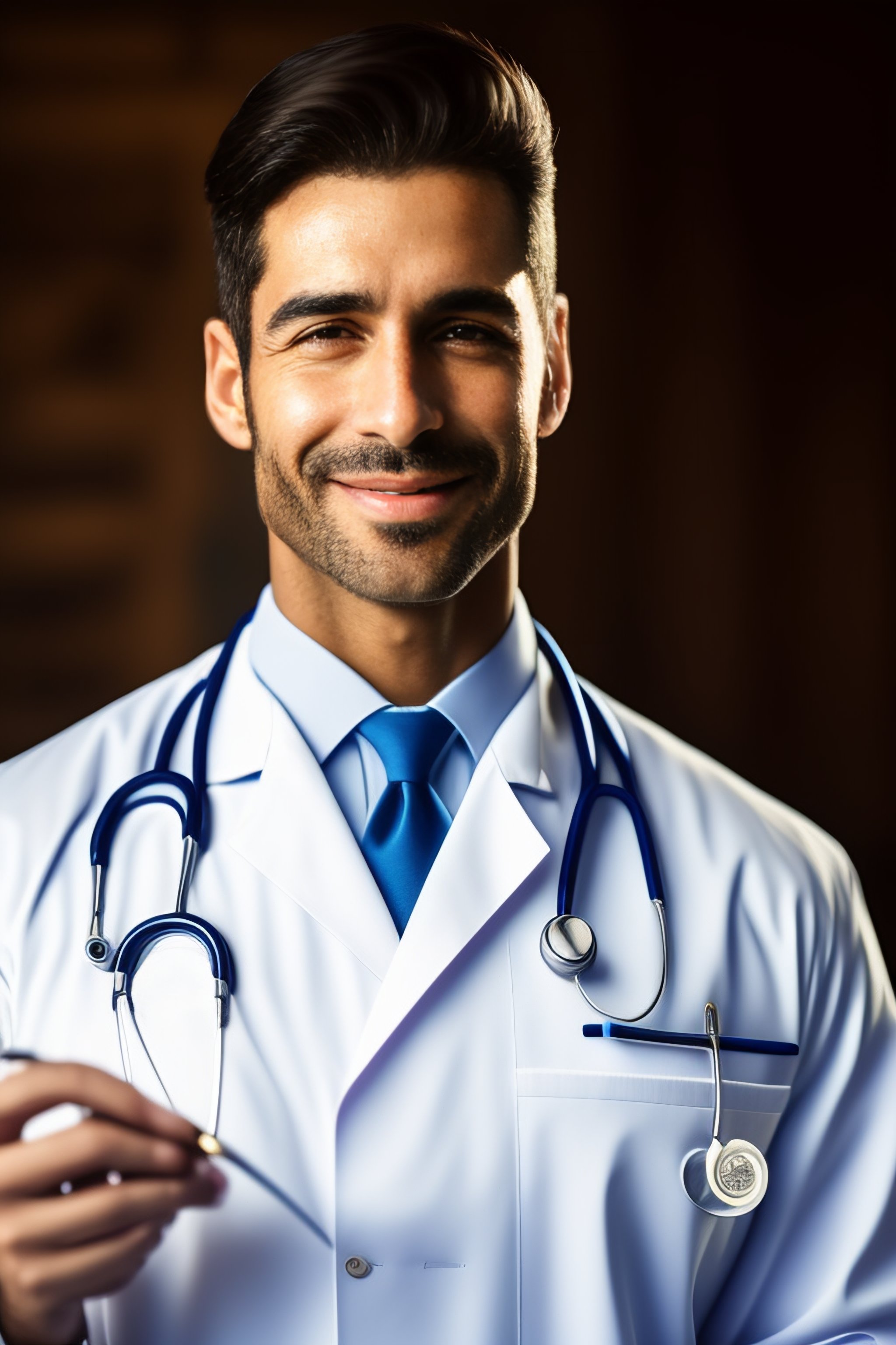 Lexica - A handsome, healthy doctor. well ironed dress with doctor's ...