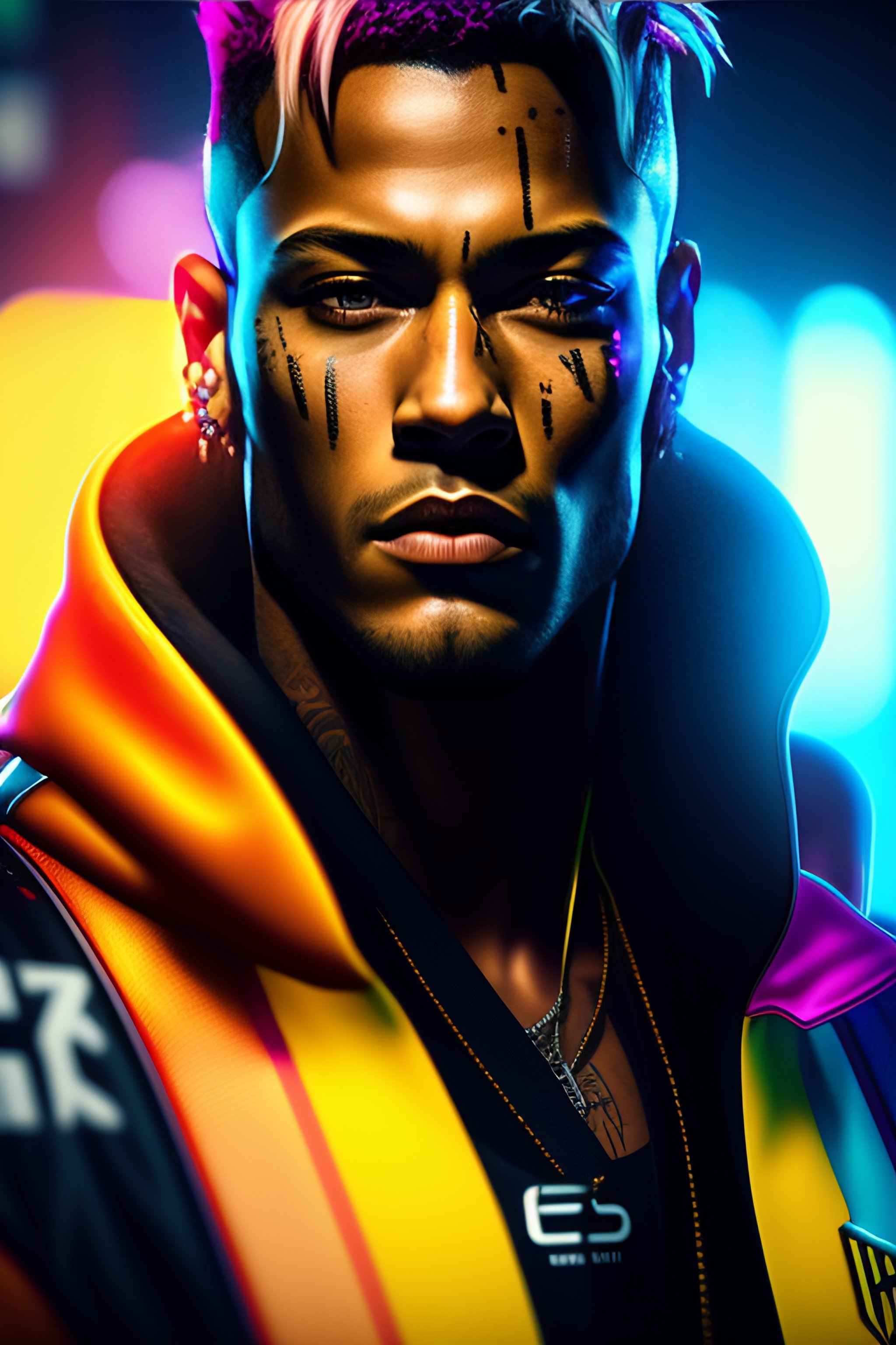 Lexica - Neymar portrait, cyberpunk 2 0 7 7, cyberpunk, photorealistic ...