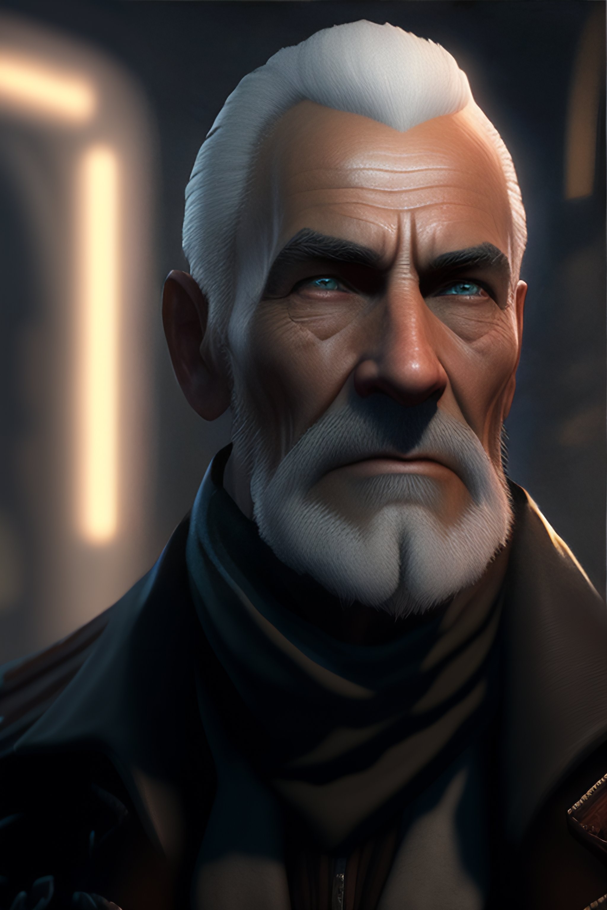 Lexica - Old man, wrinkled face, gray hair, catacombs, dirty thief wear ...