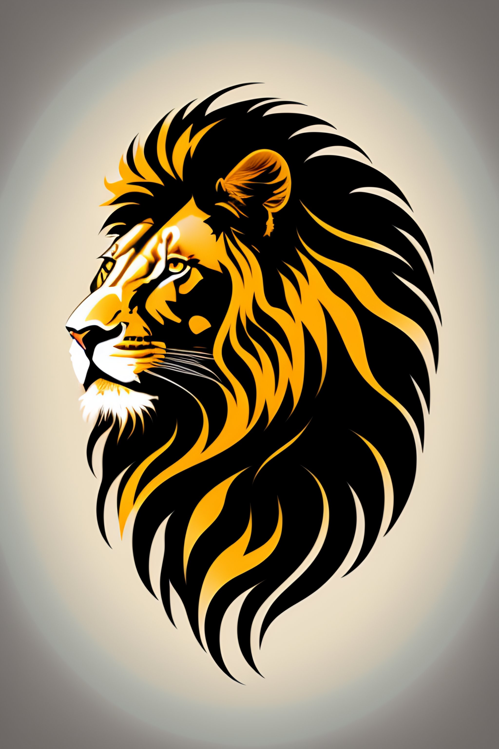 Lexica - Simple lion logo, vector art