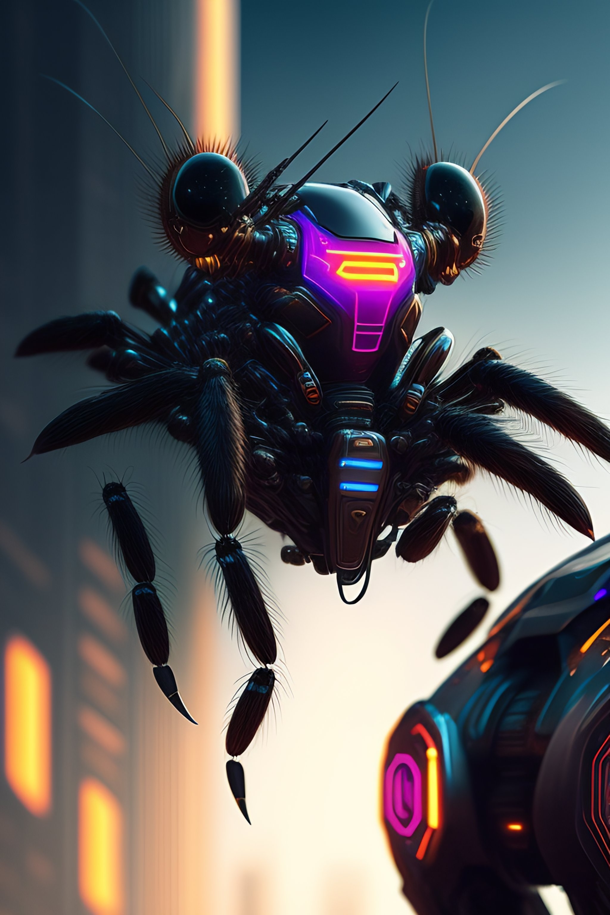Lexica - Cyberpunk characteron a robot spider