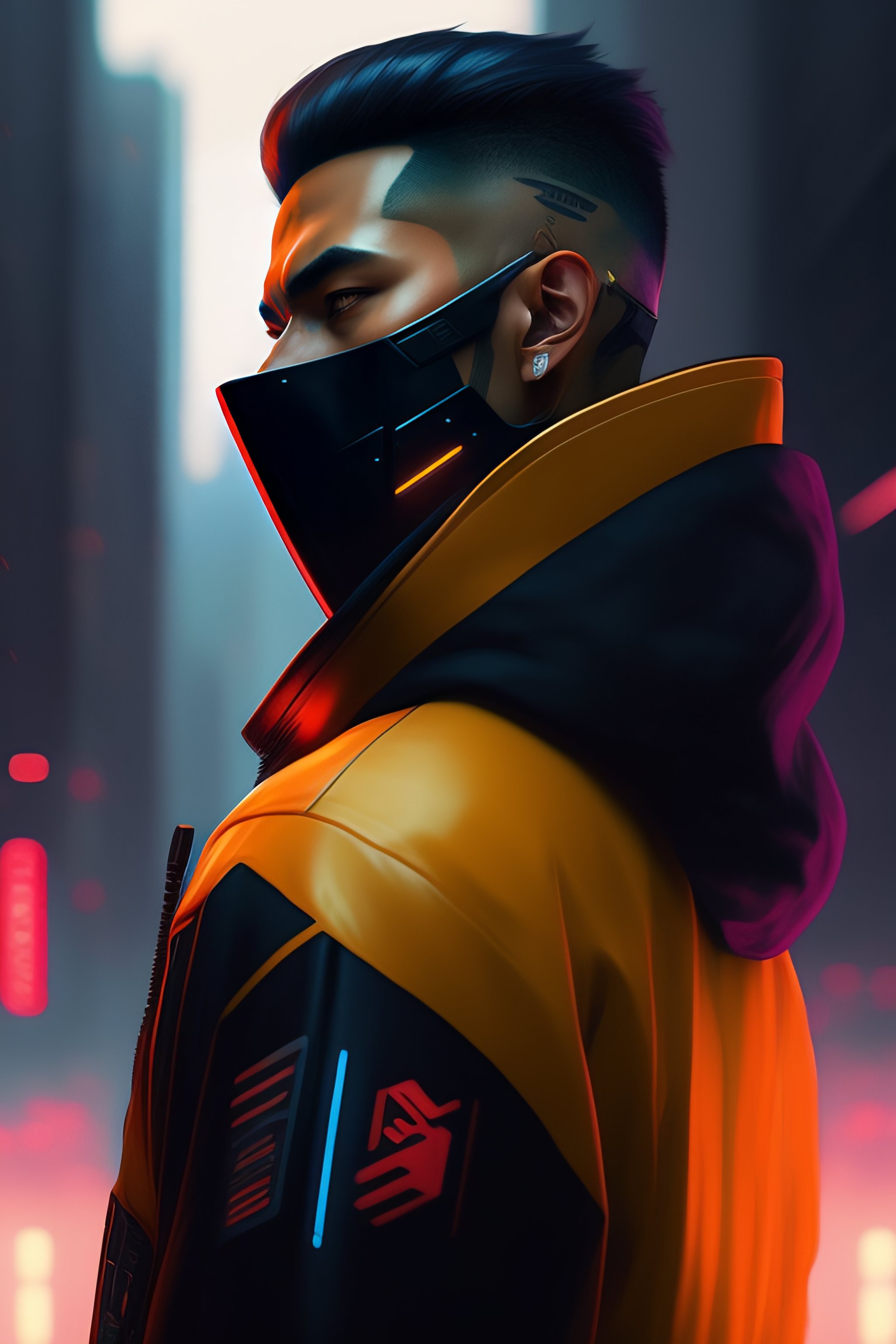 Lexica - Cyberpunk man mercenary masked by ilya Kuvshinov and greg ...