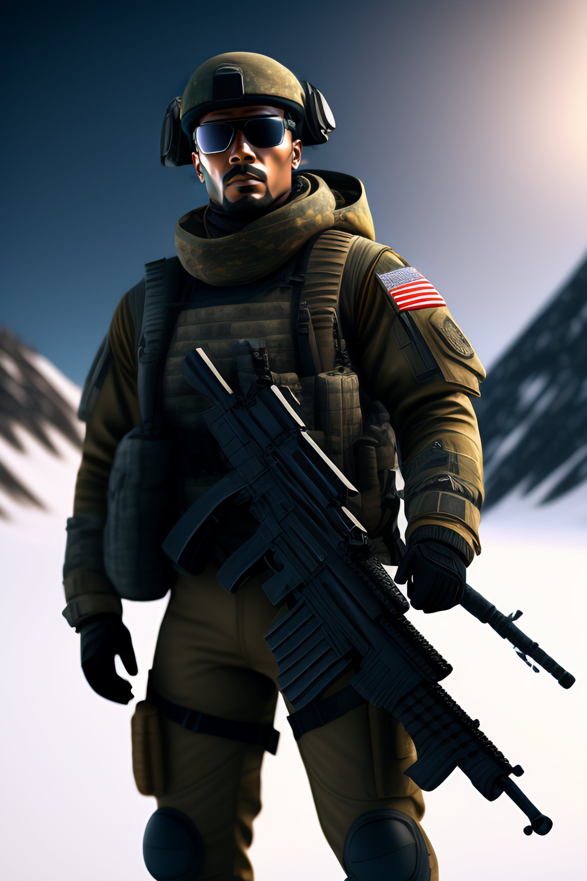 Lexica - Full body portrait, man, soldier, Accuracy International ...