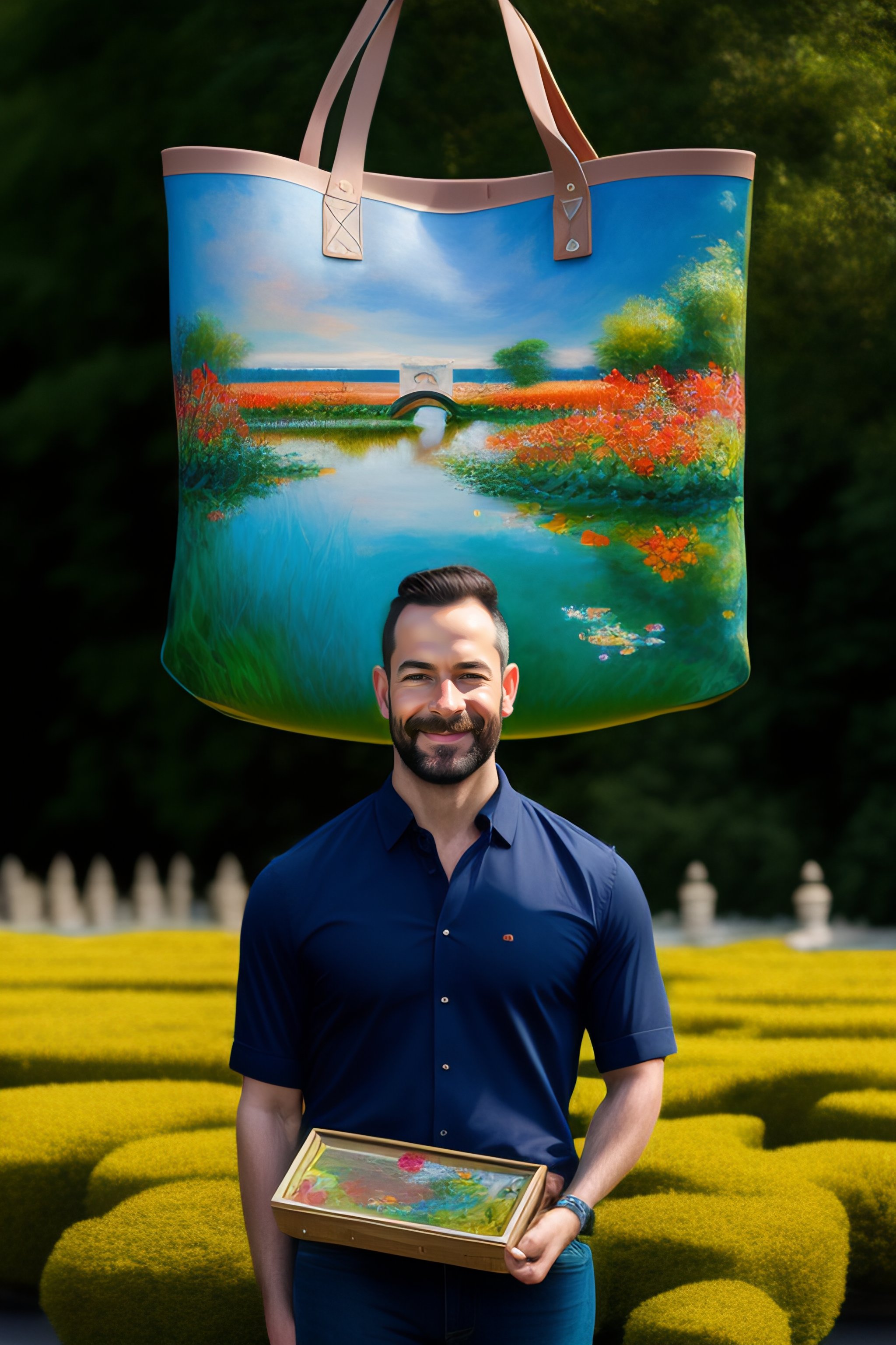 Lexica - Andrew Tate holding a tote bag from thetotelibrary.com that ...