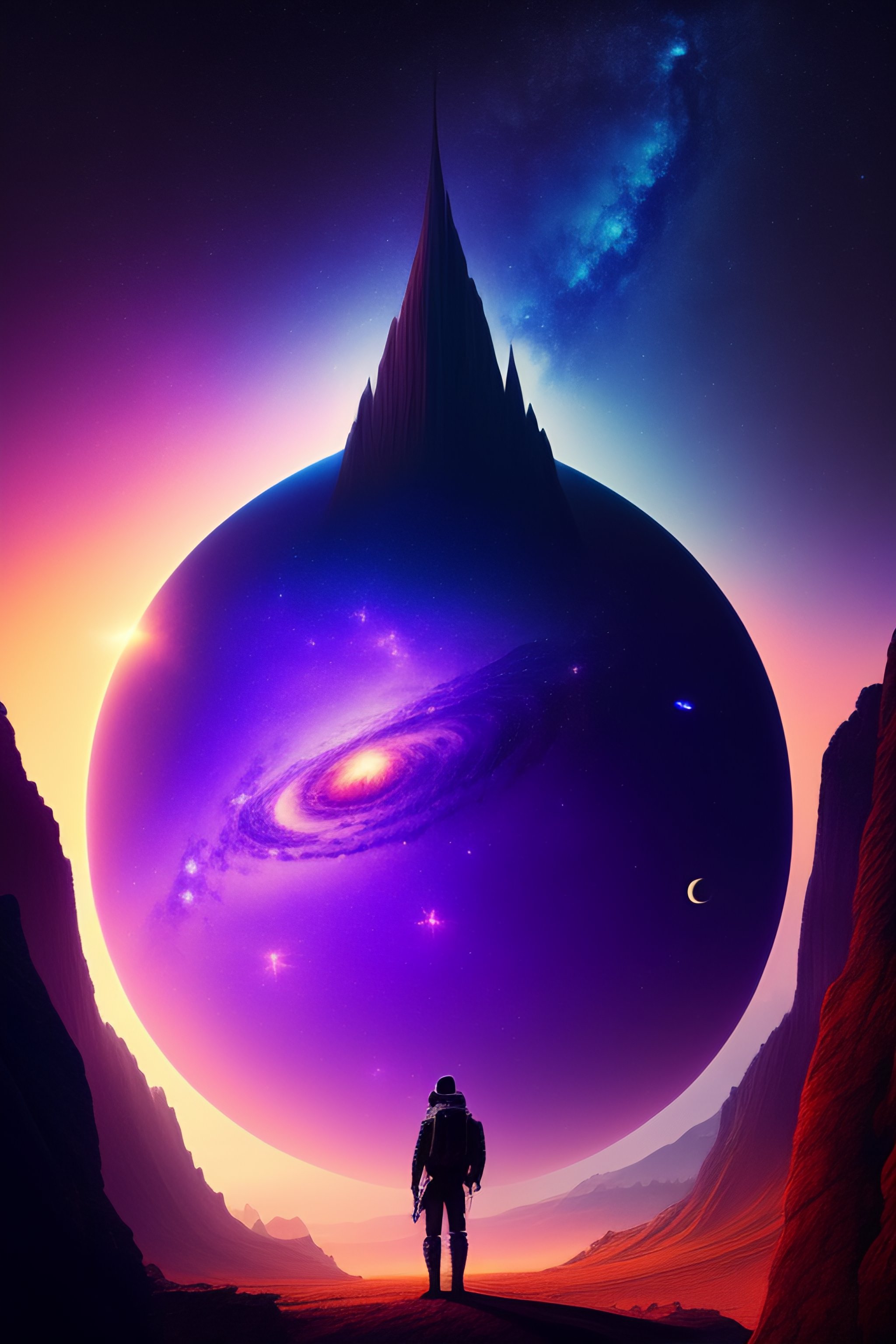 Lexica - A fantastic space scene, in a magnificent planet, an ...