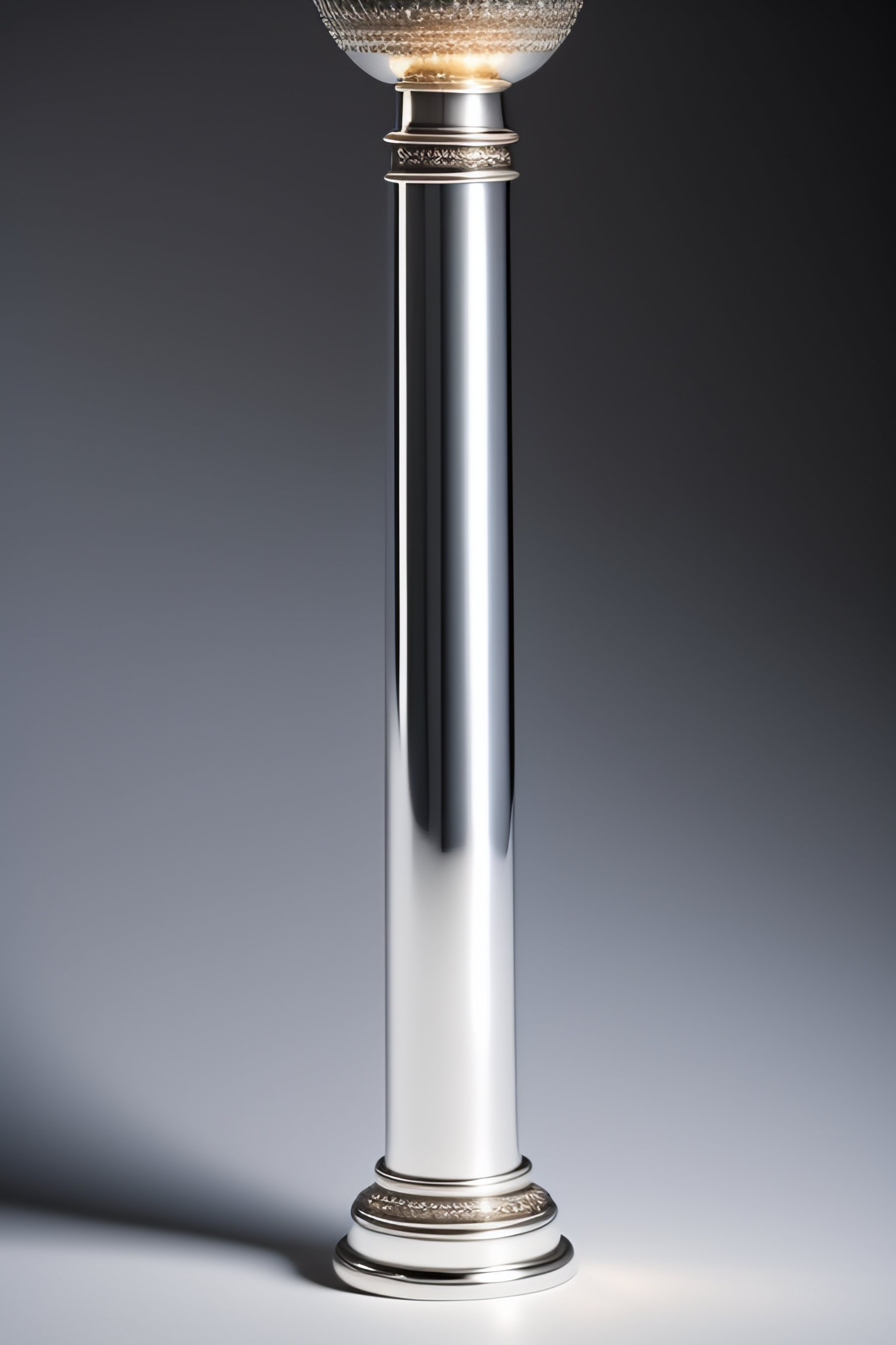 Lexica - Tall silver staff with starlight on top, photograph