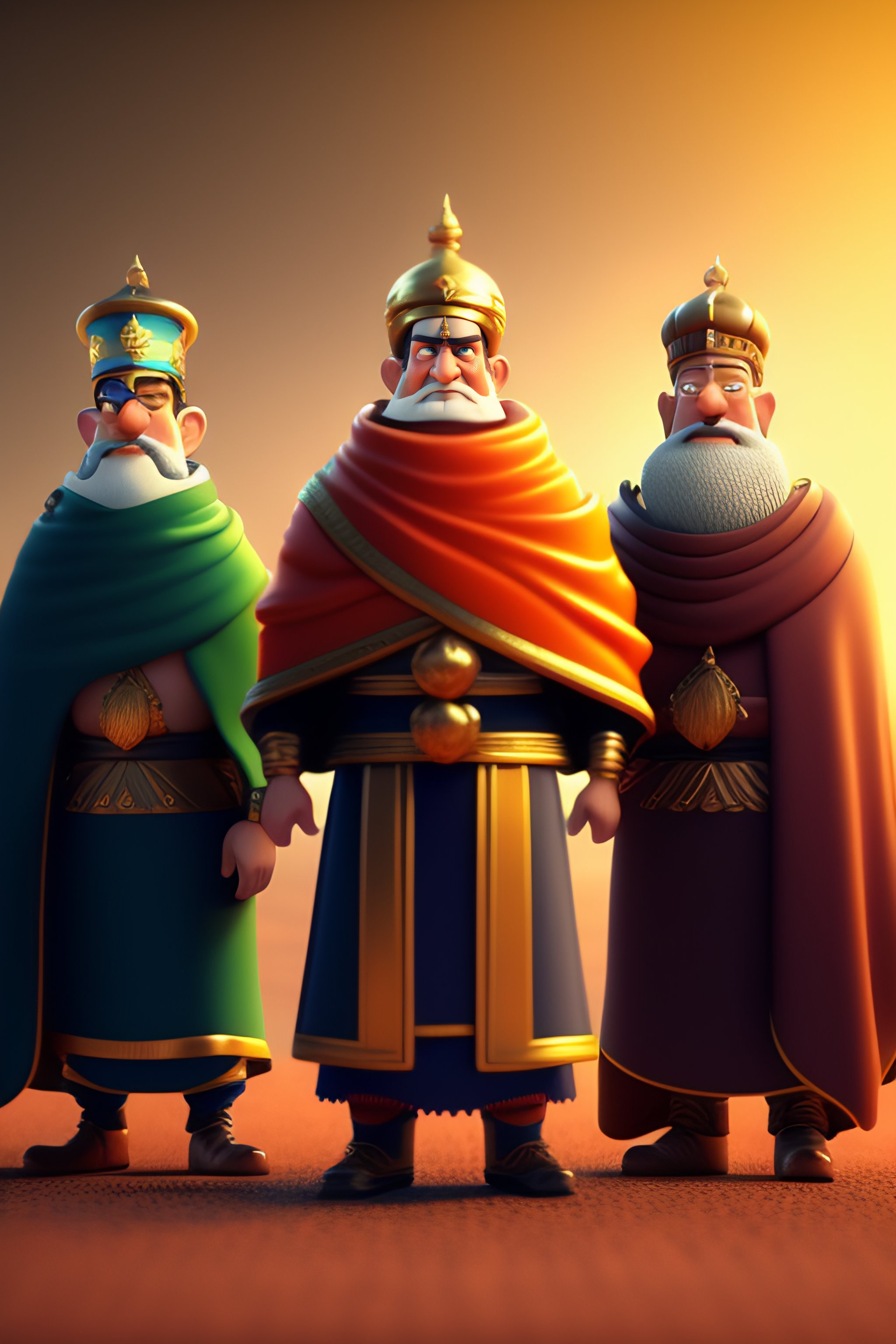 Lexica - The three wise men as cartoon characters, cinematic style ...
