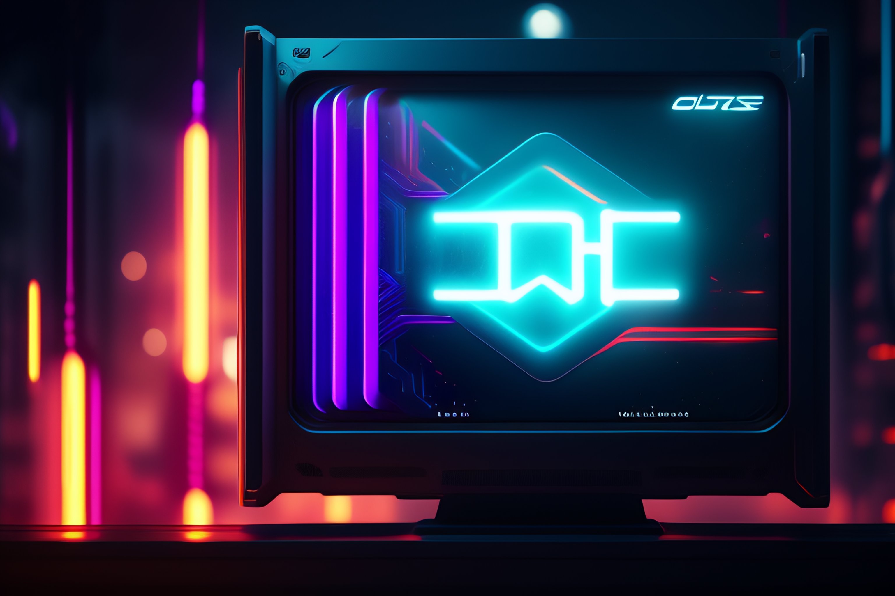 Lexica - Lock in a computer screen in cyberpunk style