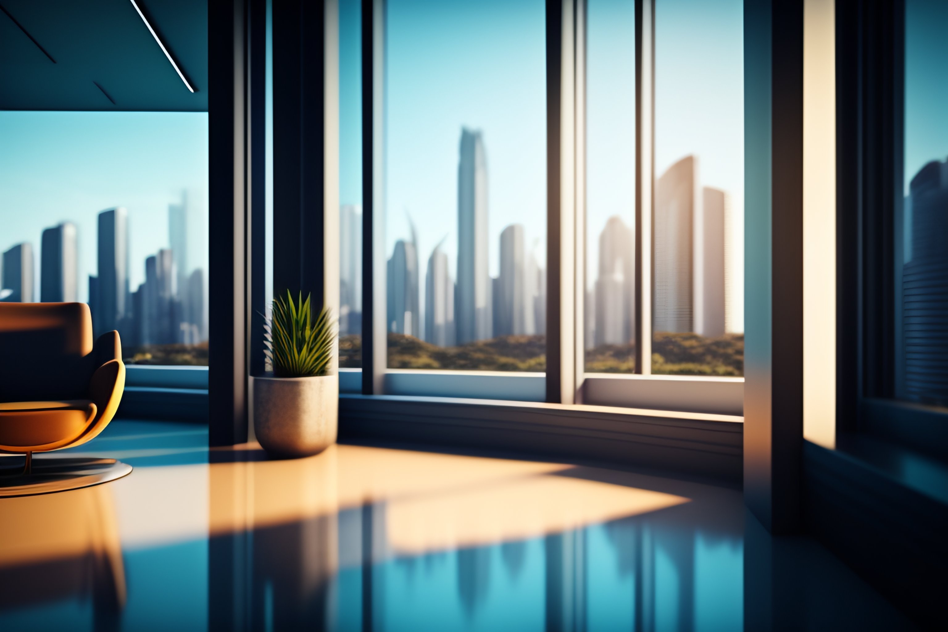 Lexica - Lawyer office, big desk with comfortable chair in front of the ...