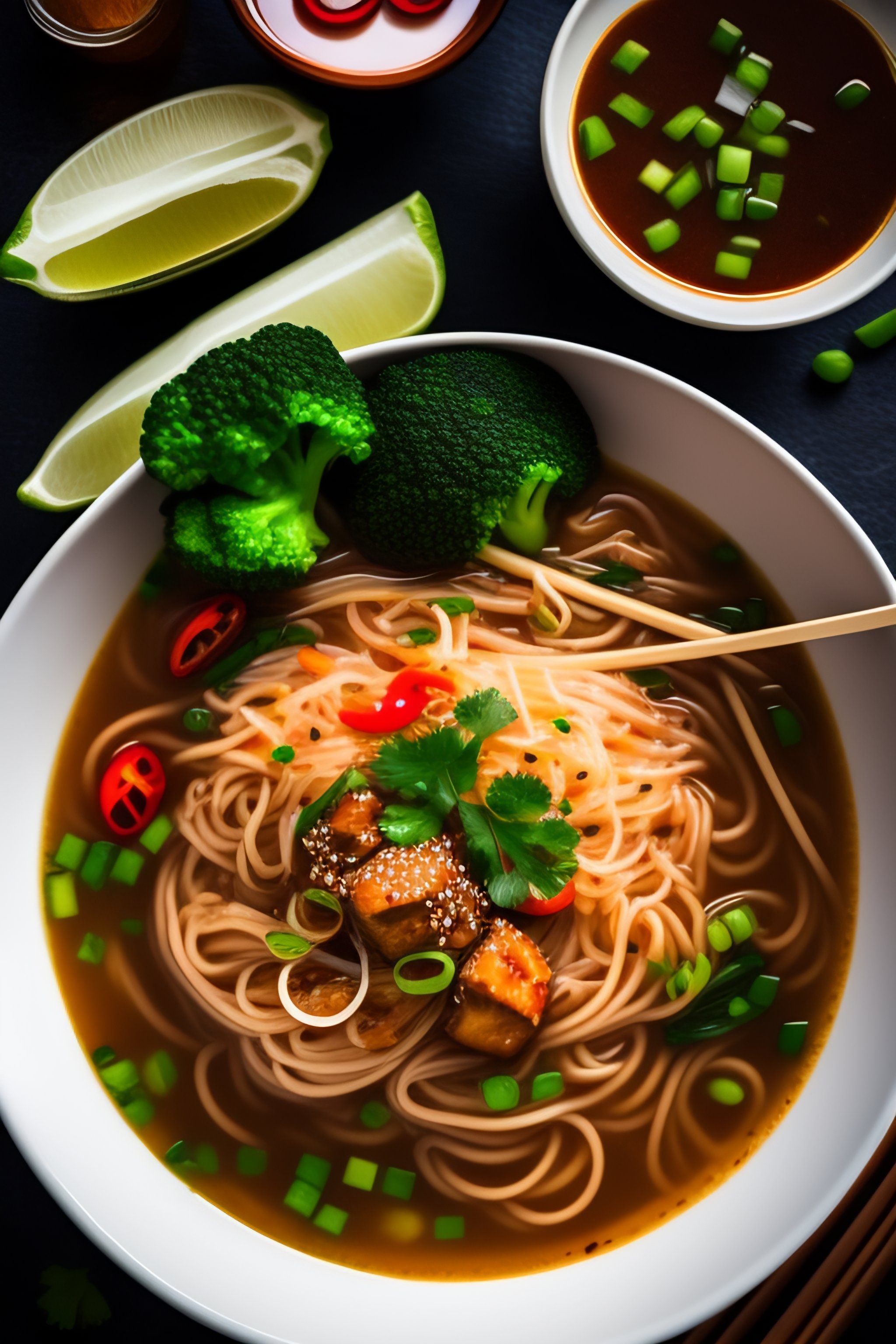 Lexica - An image of a traditional Asian dish, such as pho, pad thai ...