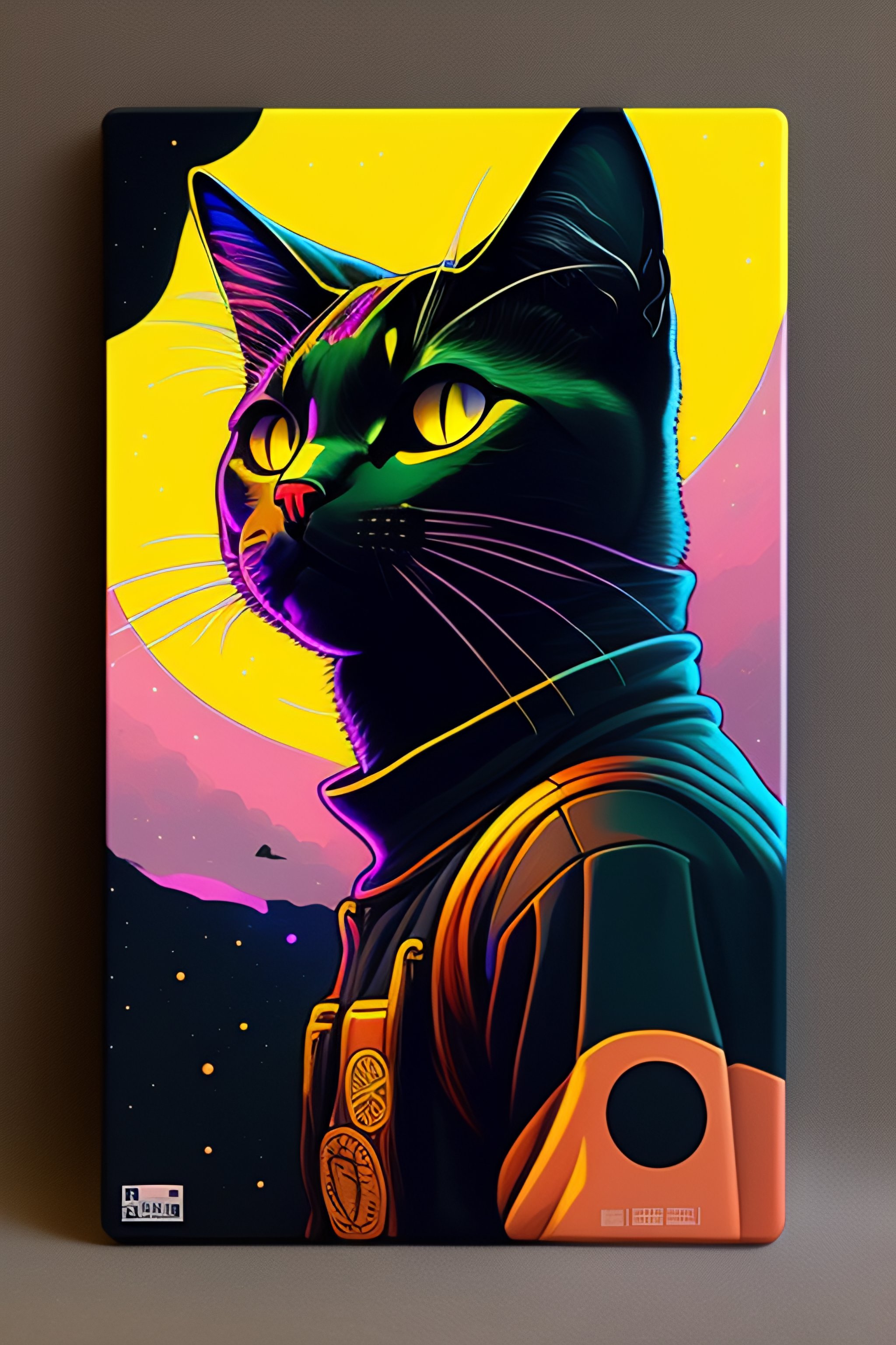 Lexica - Photo of a black cat monster in the space with cute face ...