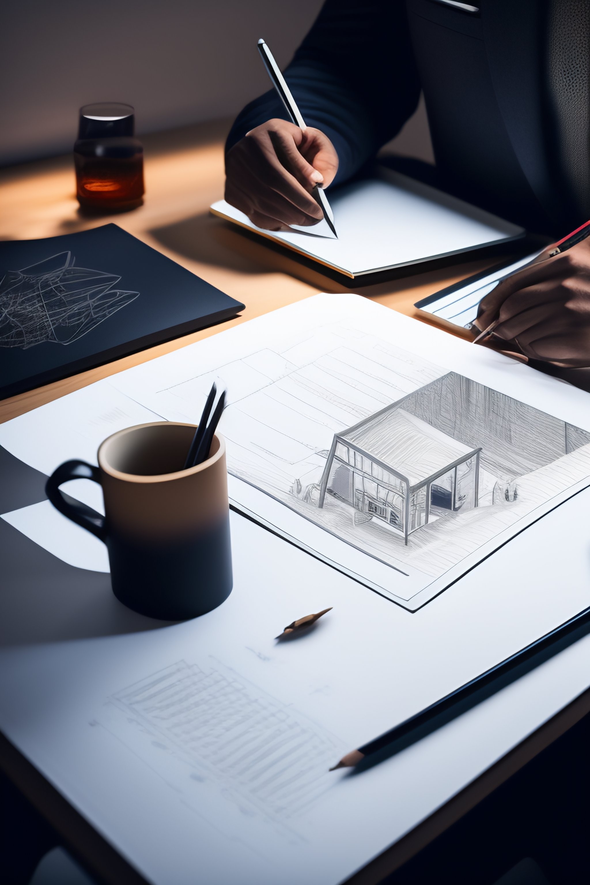 Lexica - White man in an luxury office, drawing and sketching a hoodie ...