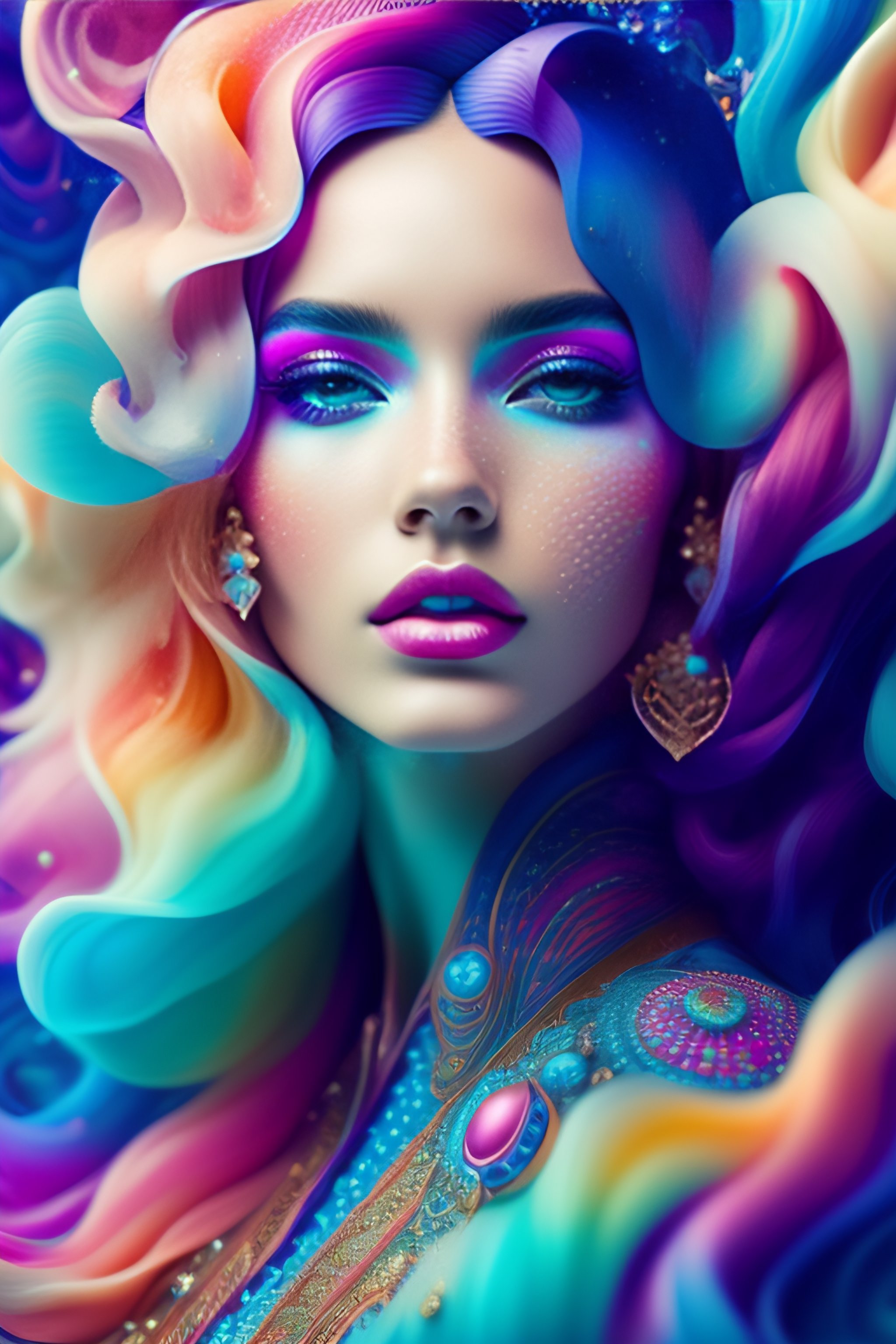 Lexica - Dynamic underwater ink art by Alberto Seveso of a young woman ...