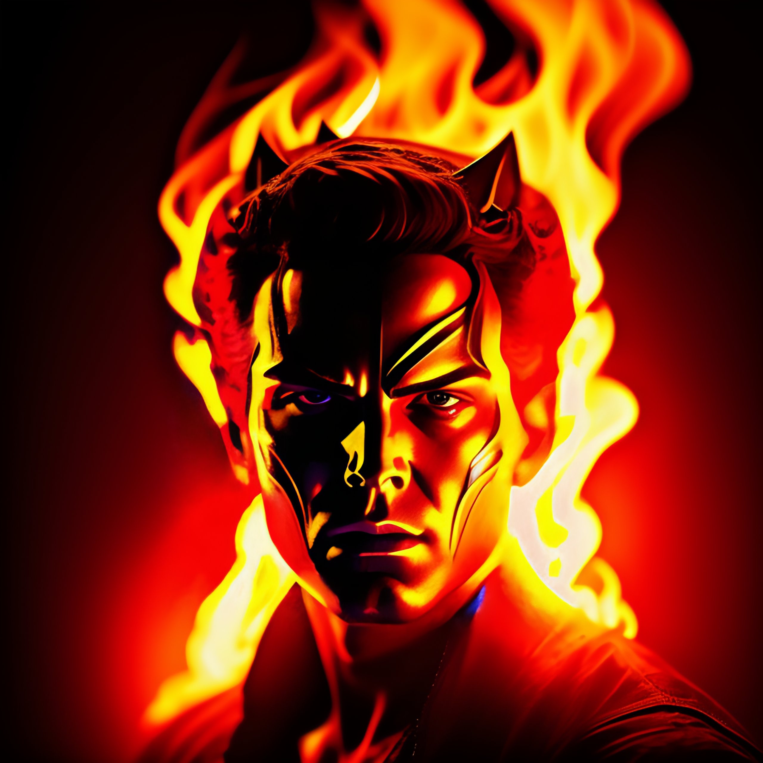 Lexica - Marvel comic style, crown of flames, horror, clown, ambient ...