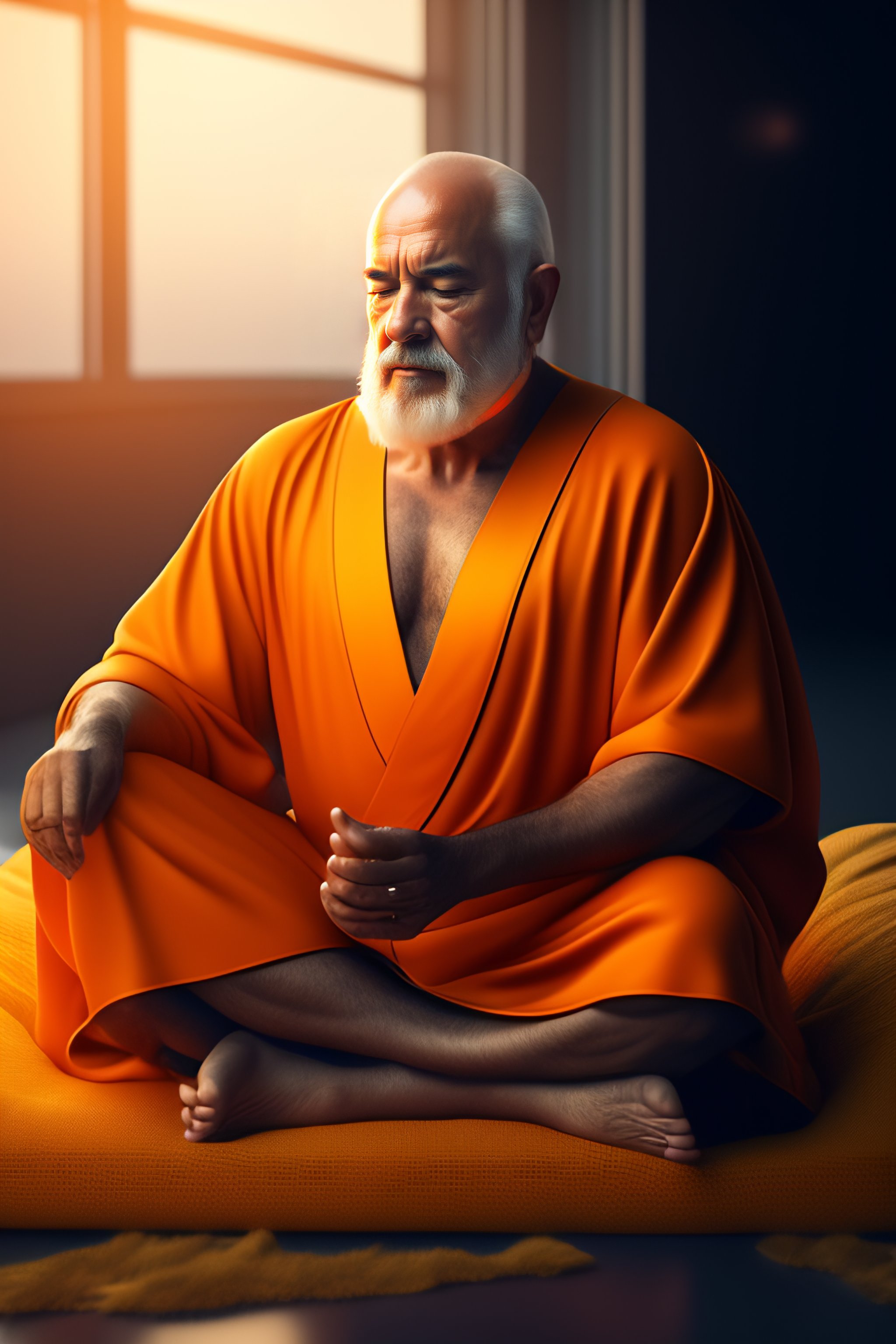 Lexica Seating In A Meditative Position Eyes Closed Legs Crossed And Hands Gesturing Slowly