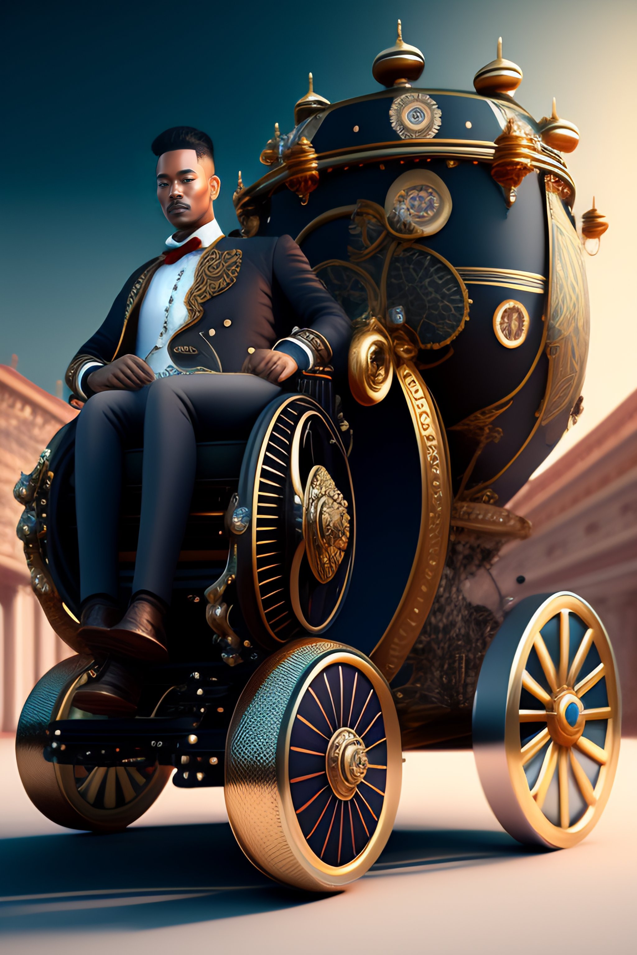 Lexica - Hyperrealistic neo - rococo steampunk Wheelchair, lots of ...