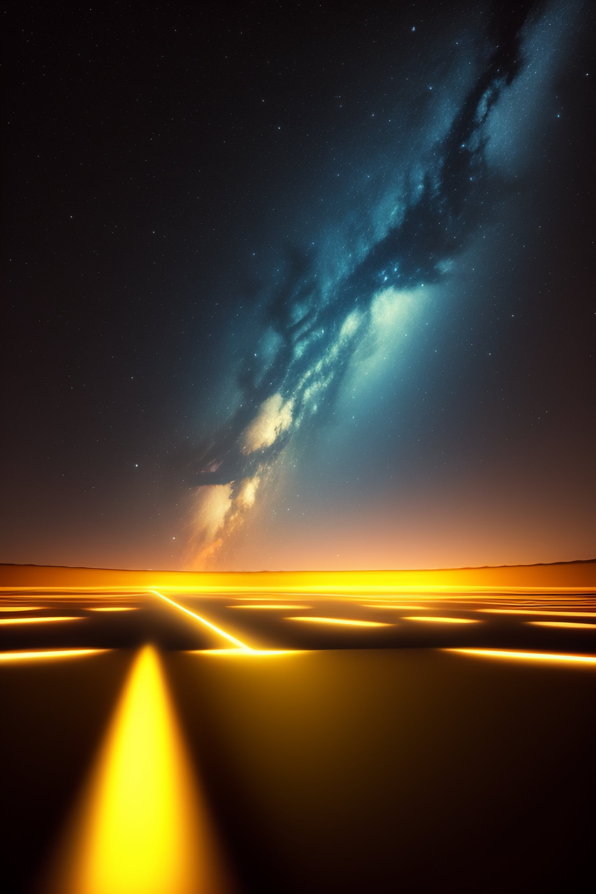 Lexica - One-point perspective, starry sky, universe, columns,desks ...