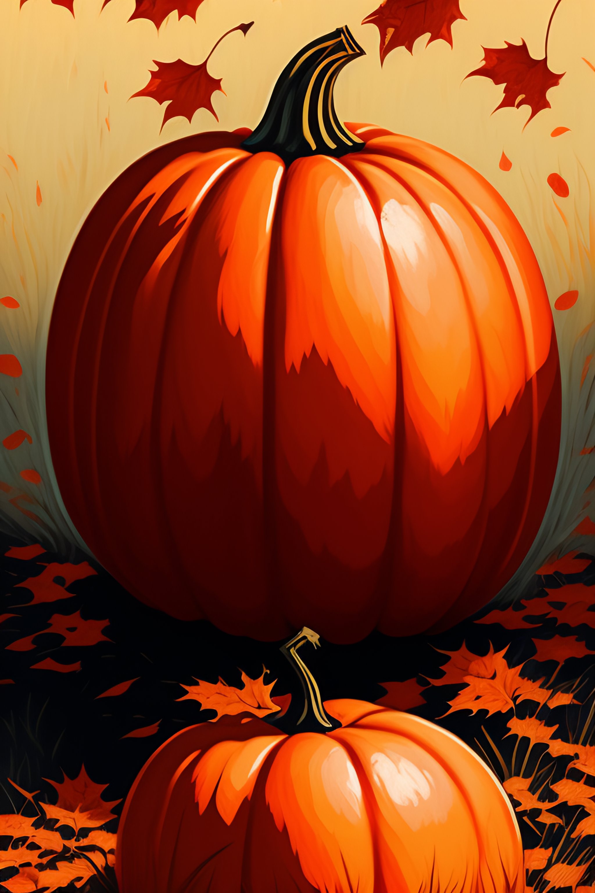 Lexica - Fall pumpkin woodcut poster by greg rutkowski