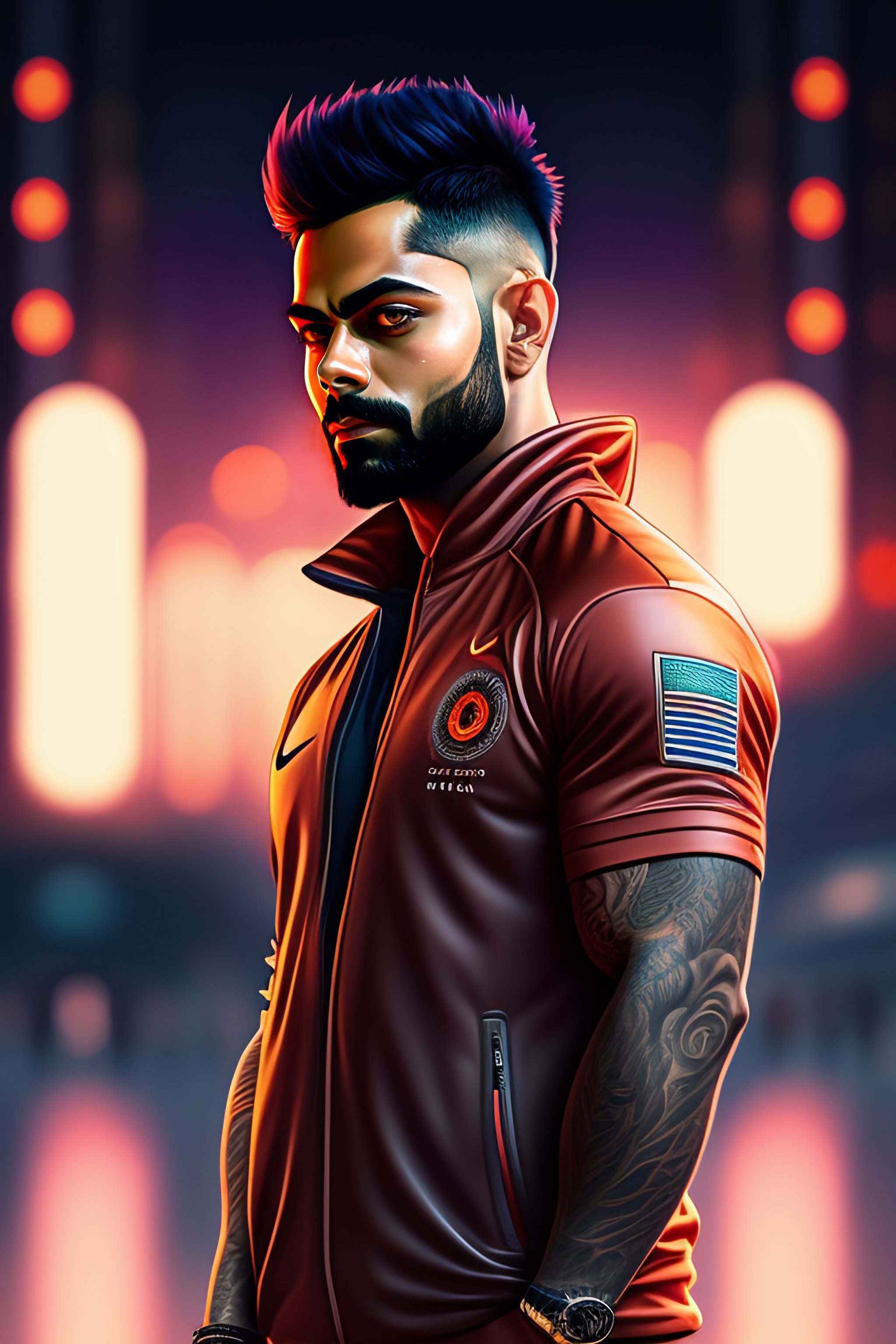 Lexica - Full body portrait of Virat Kohli as by dan mumford, yusuke ...