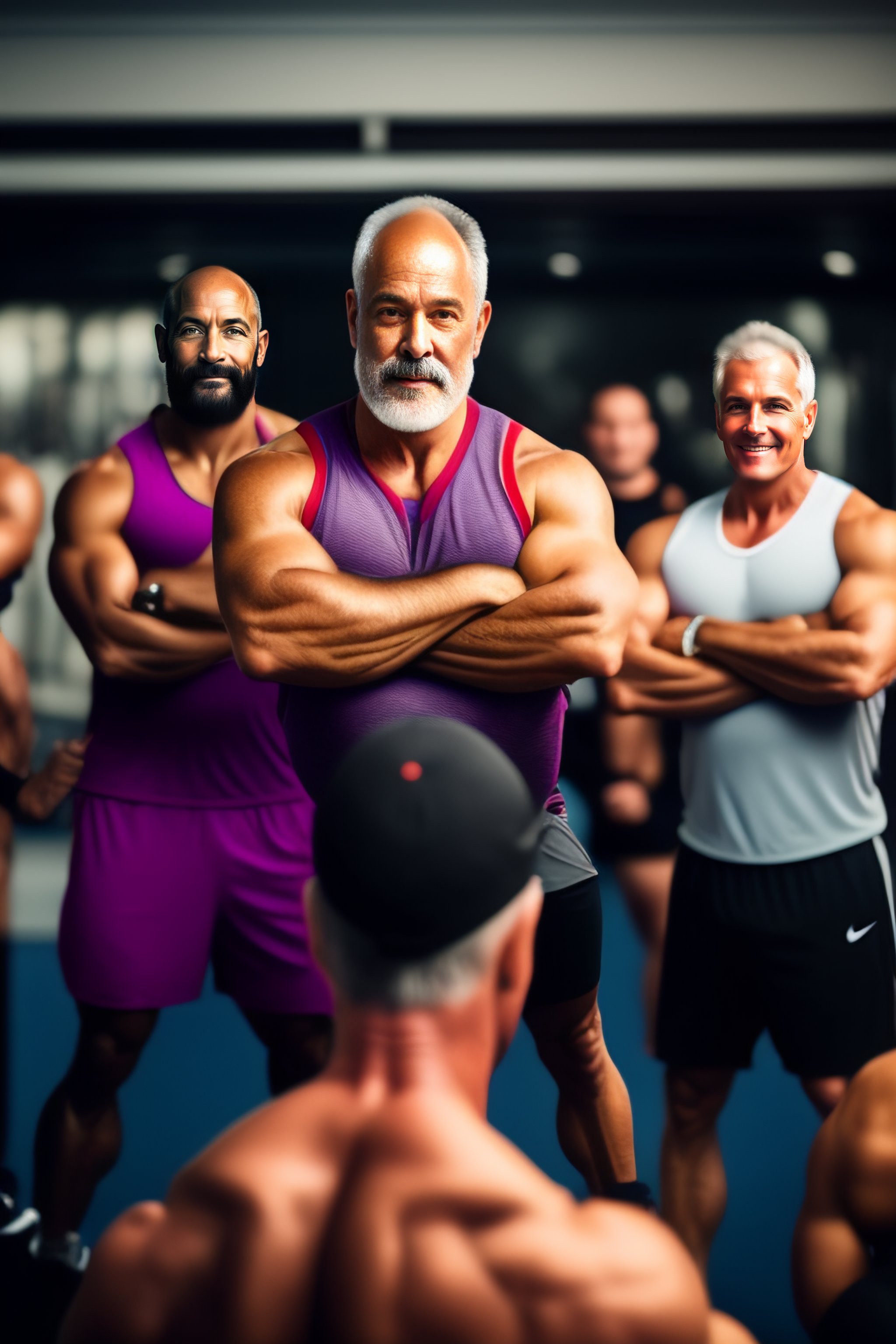 Lexica - Group of diverse middle age men, fitness context, health focus ...