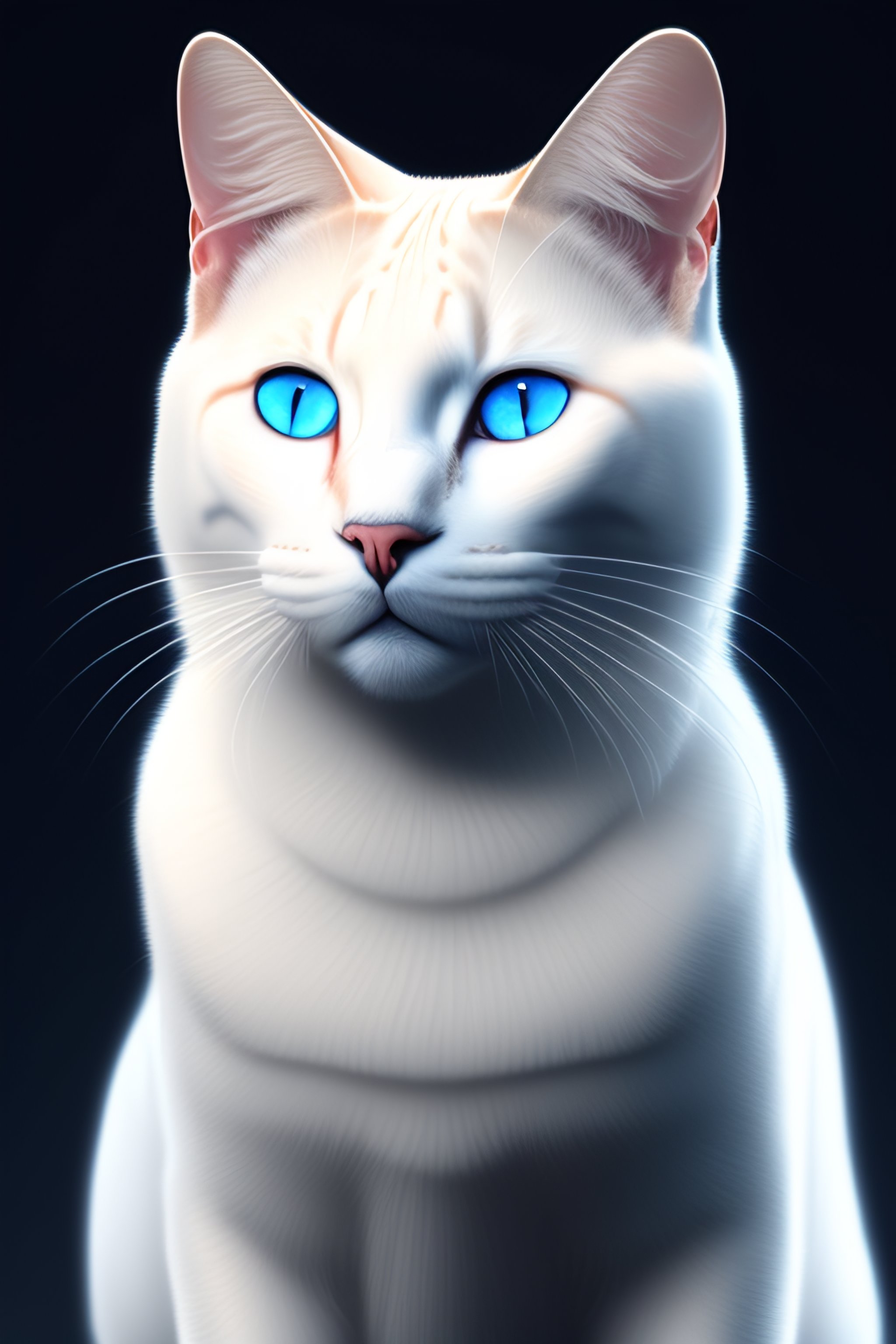 Lexica - Generate a realistic adult white cat with blue eyes