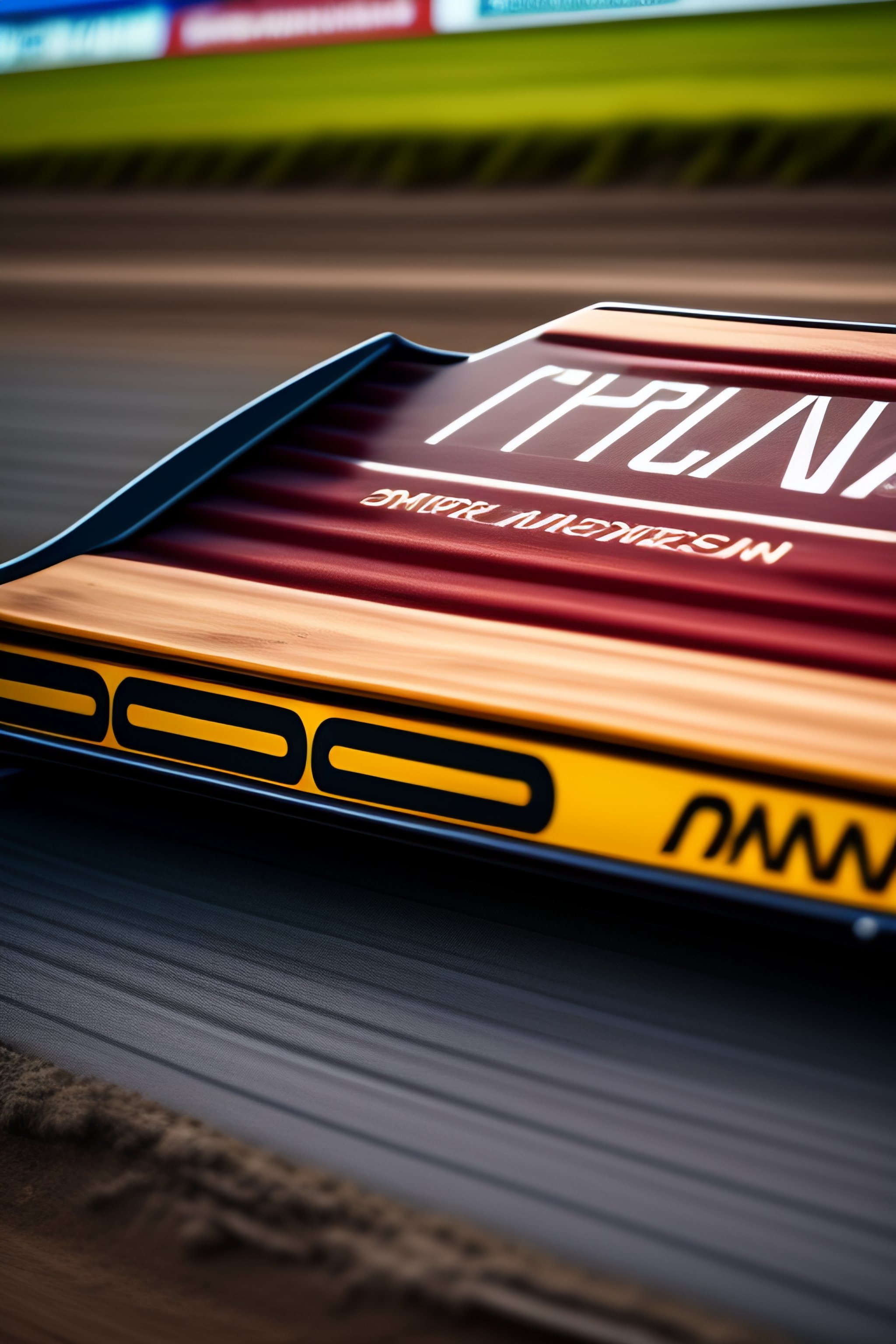 Lexica - A speedway board with crim macadam written on it