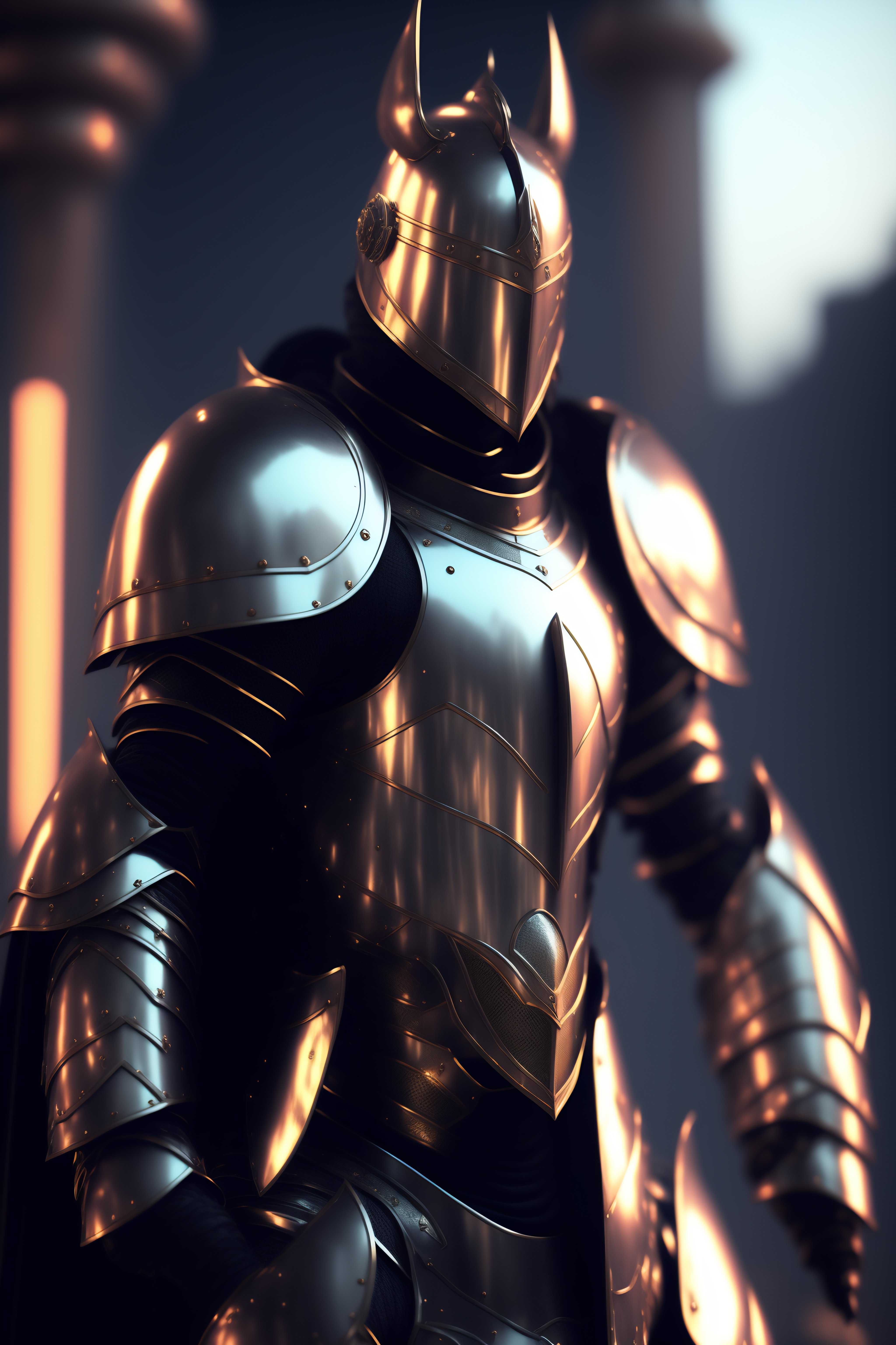 Lexica - A medieval Knight in futuristic armor, Unreal Engine, ray ...