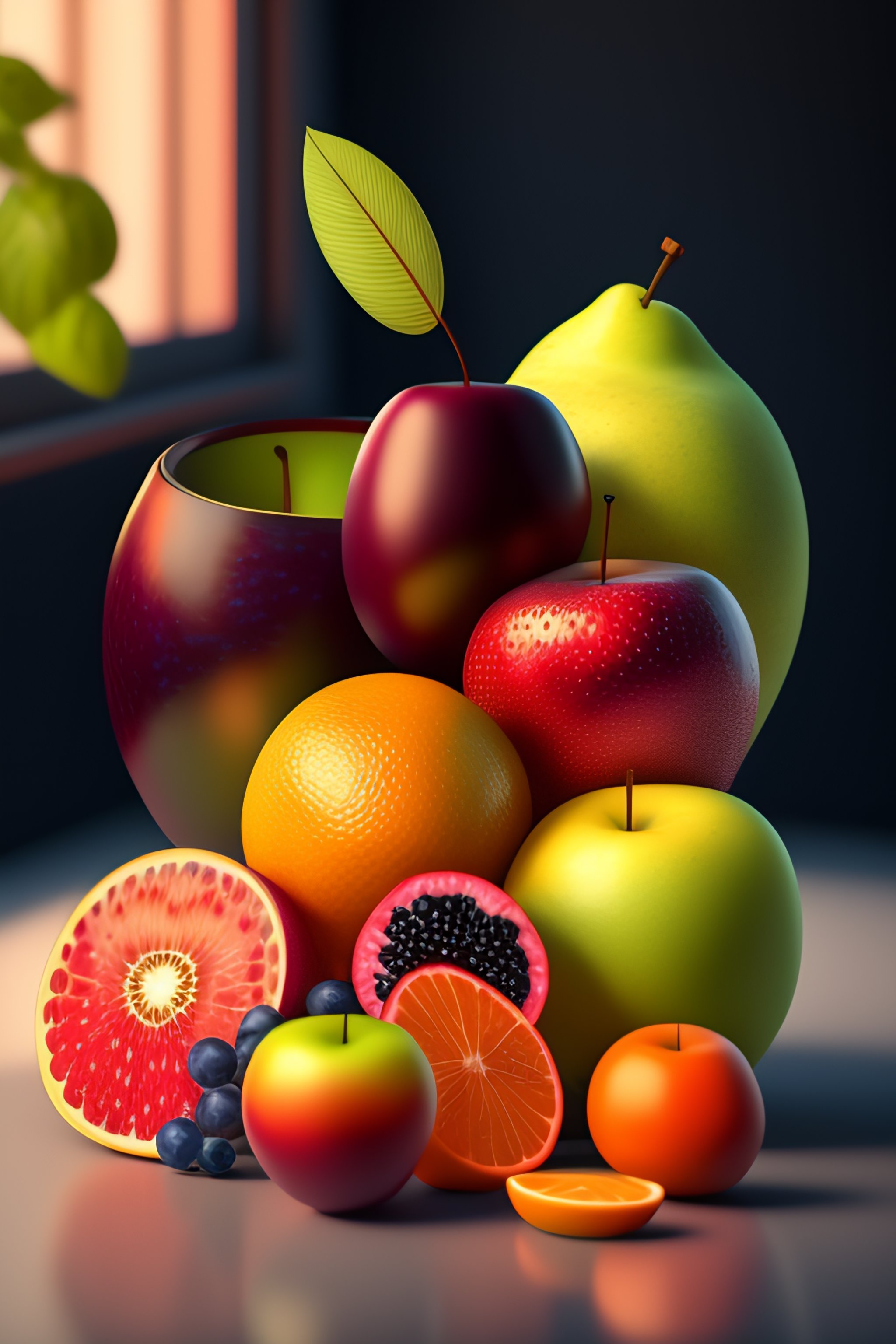 Lexica - Fruit still life bowl, juicy fruits, highly detailed, digital ...