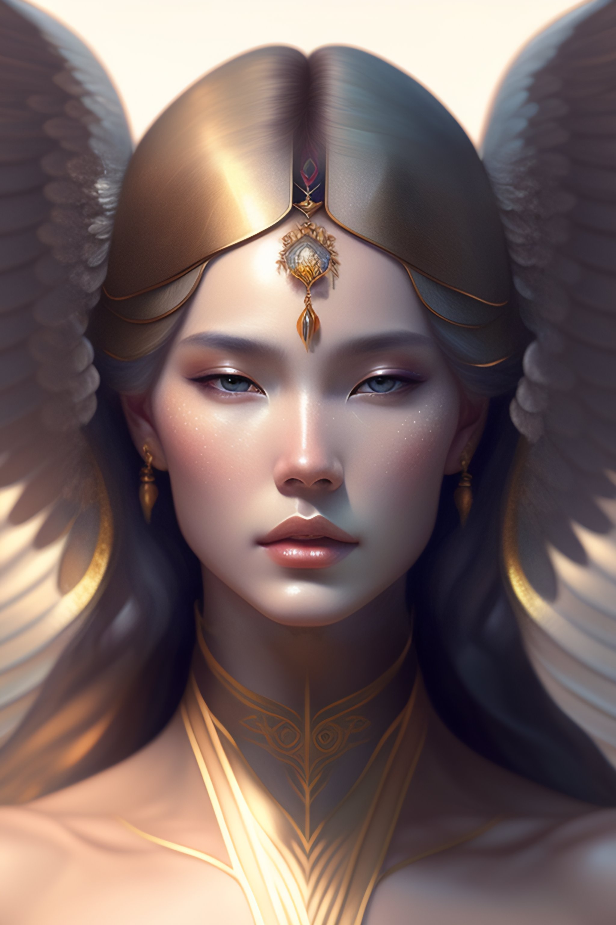 Lexica - A beautiful portrait of a beautiful white female angel in hood ...