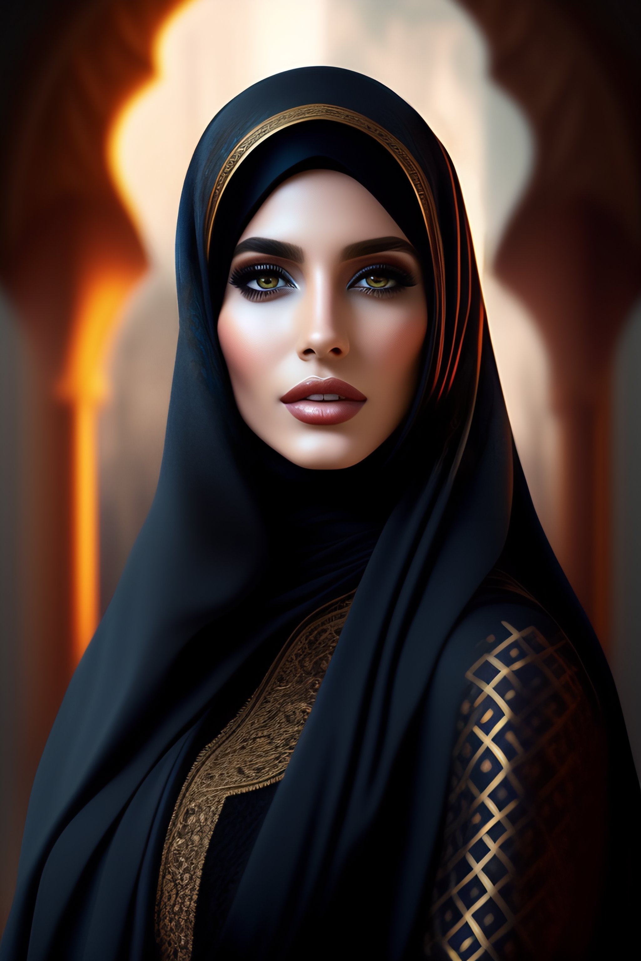 Lexica - Gothic digital art beautiful hijab women