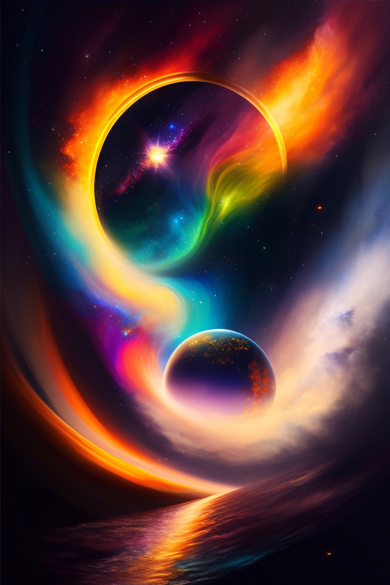 Lexica - Galaxy solar system , abstract impressionism