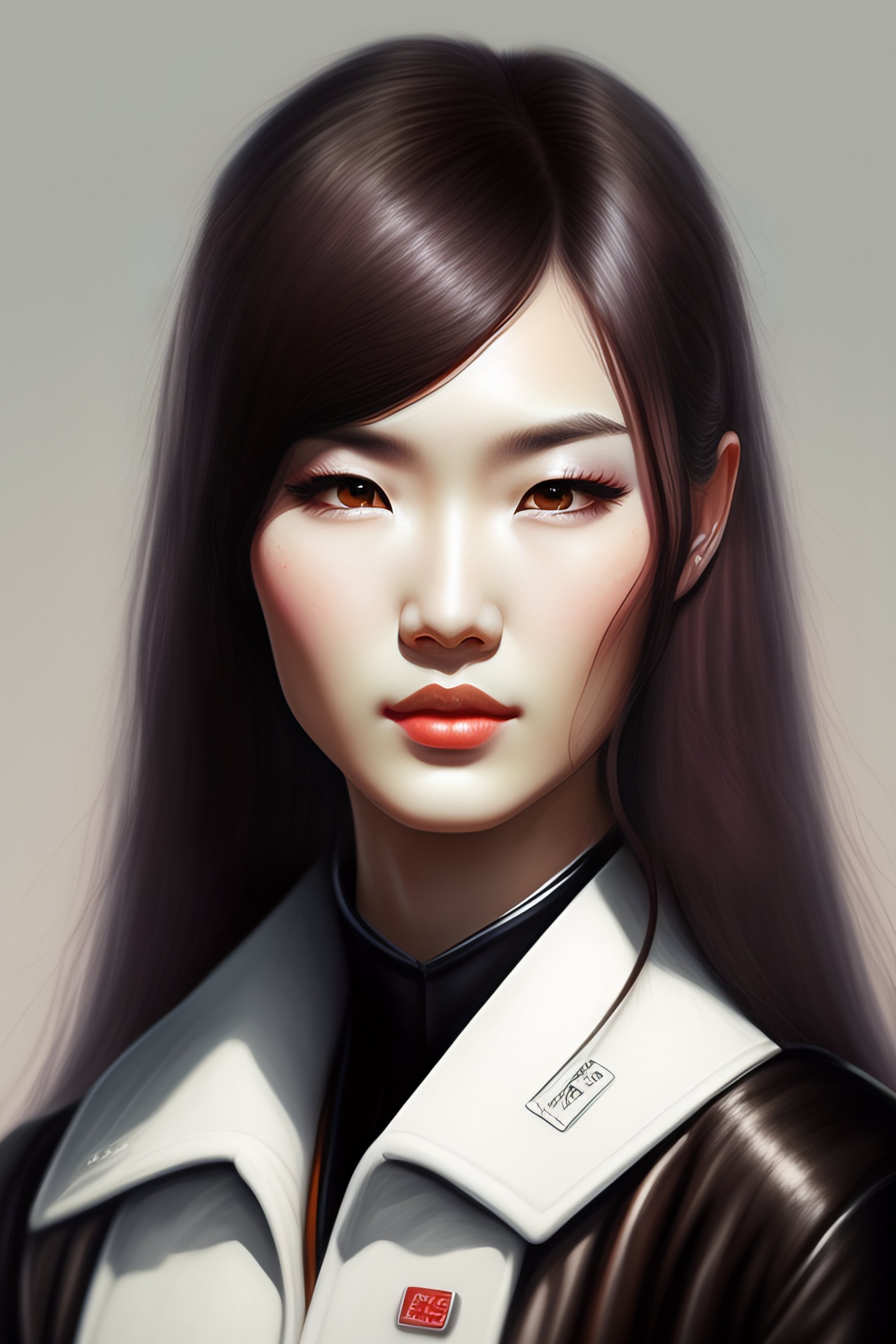 Lexica - Drawing of polish girl with strong jawline, sharp eyes mid 80 ...