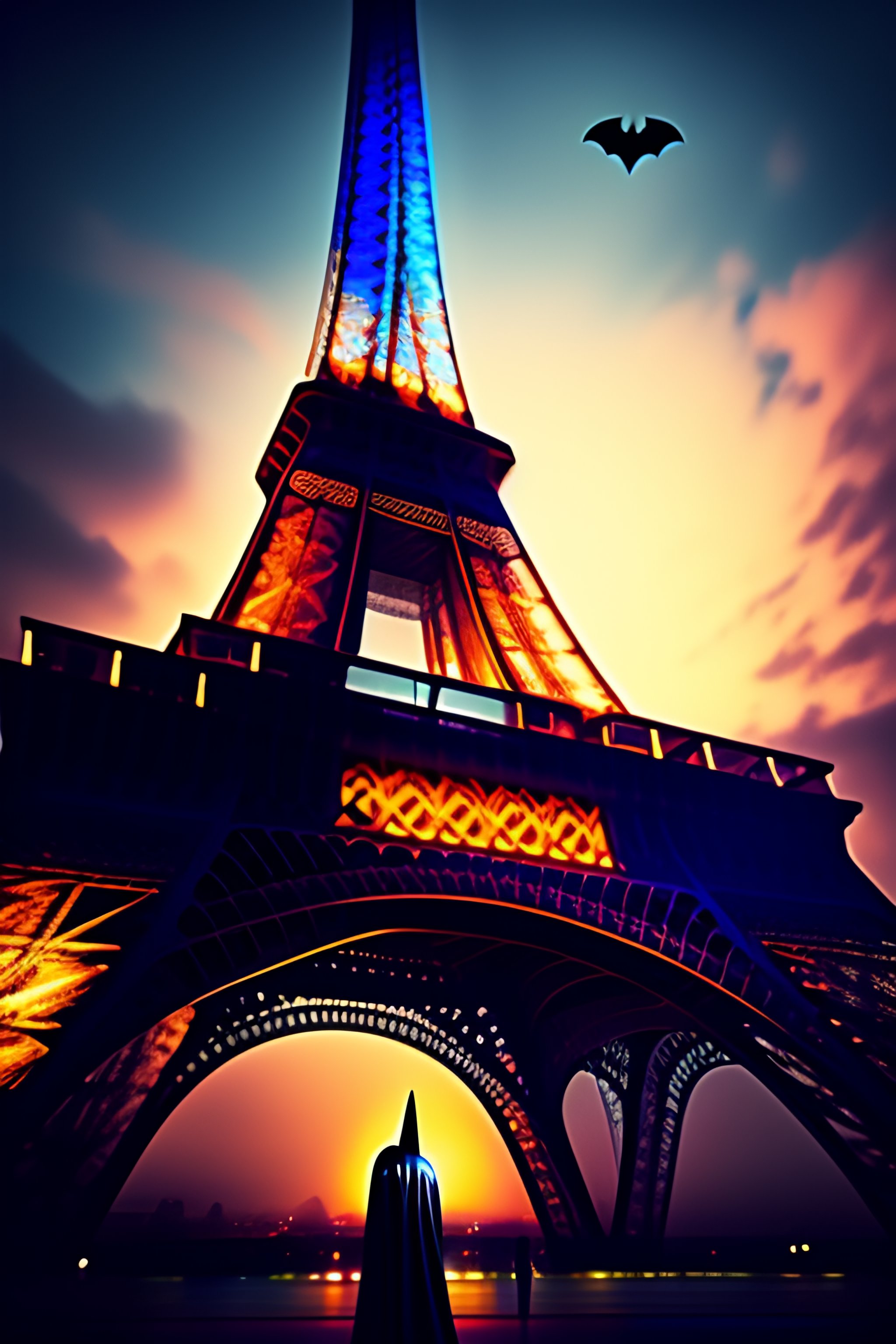 Lexica - Batman in the night on the eiffel tower