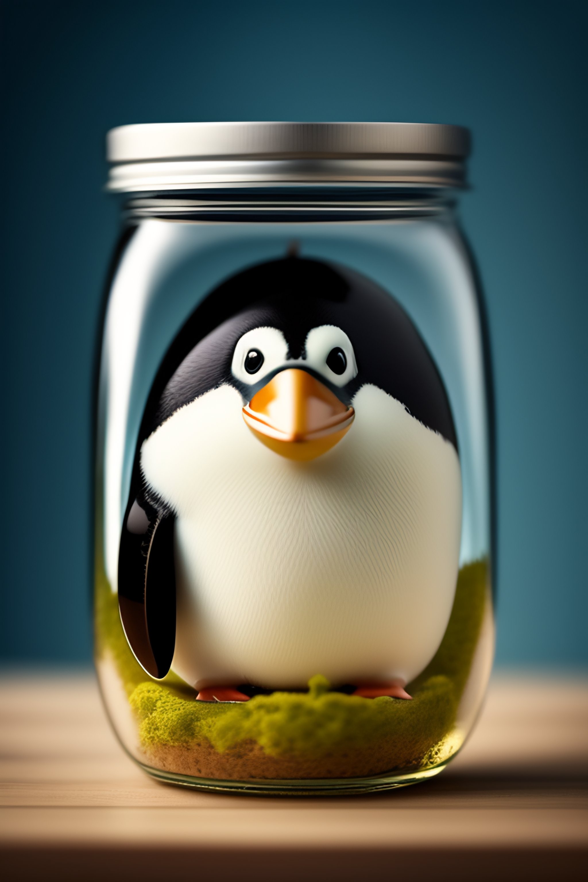 Lexica - Cute penguin in a jar