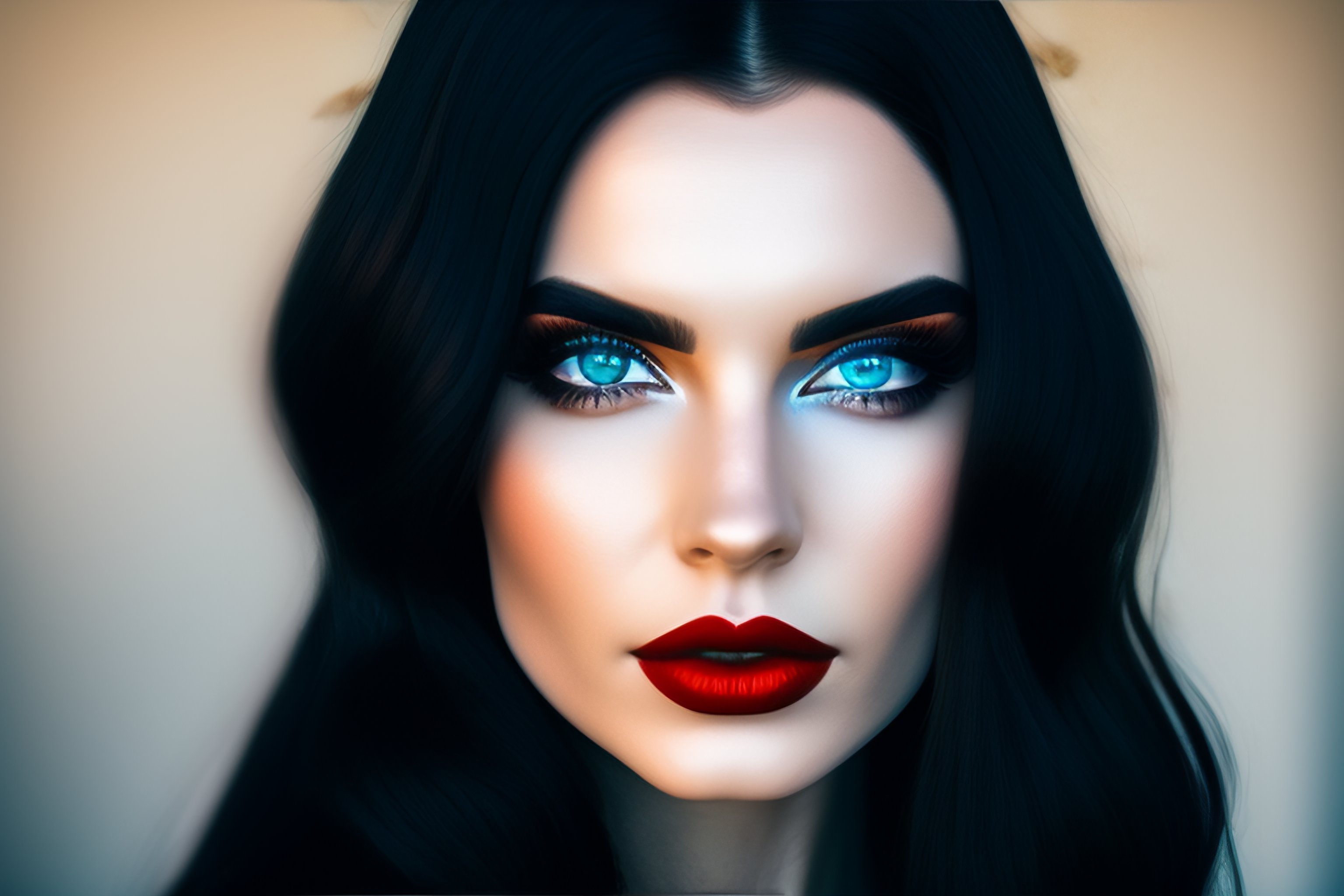 Ice Blue Eyes Black Hair