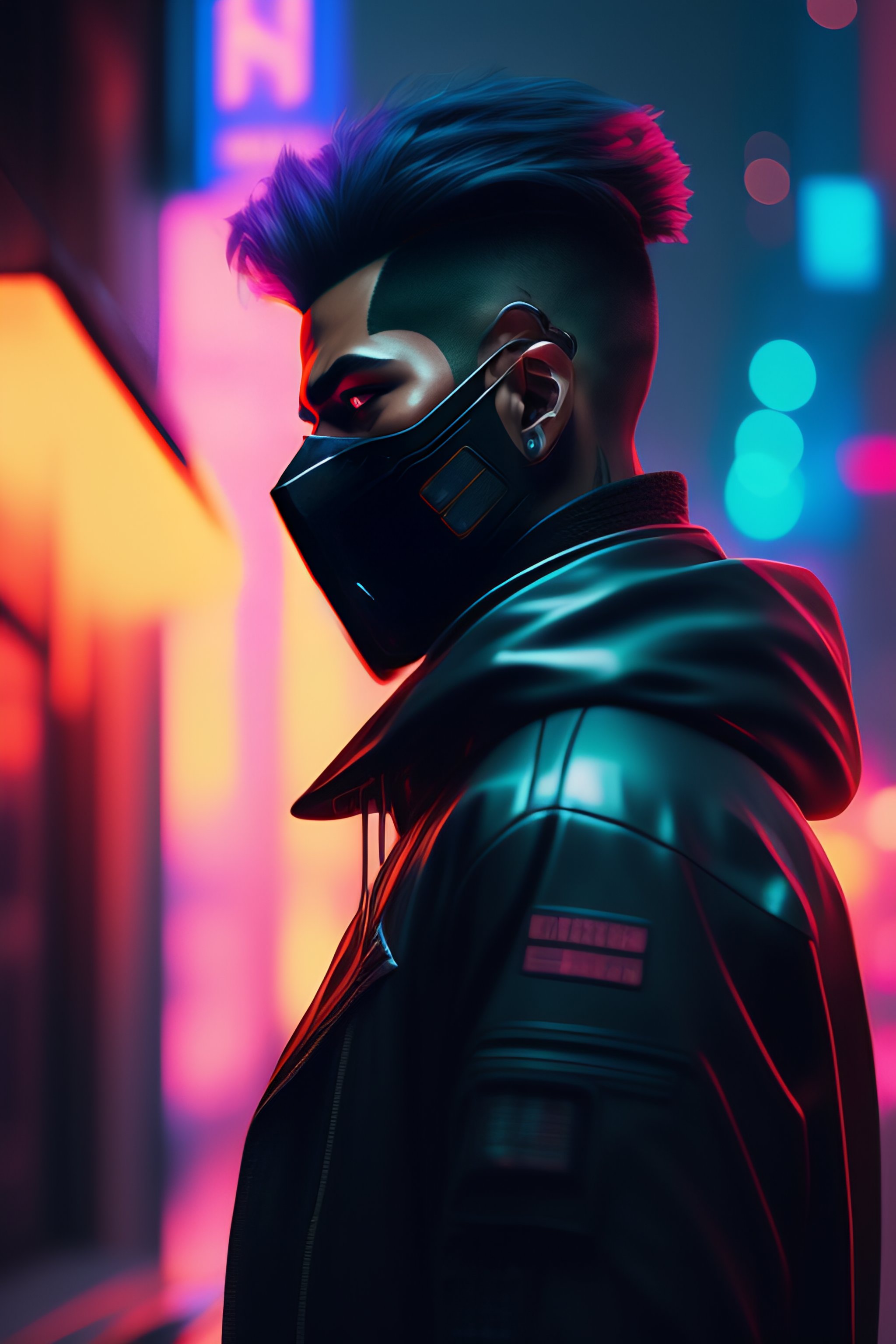 Lexica - Cyberpunk man mercenary masked by ilya Kuvshinov and greg ...