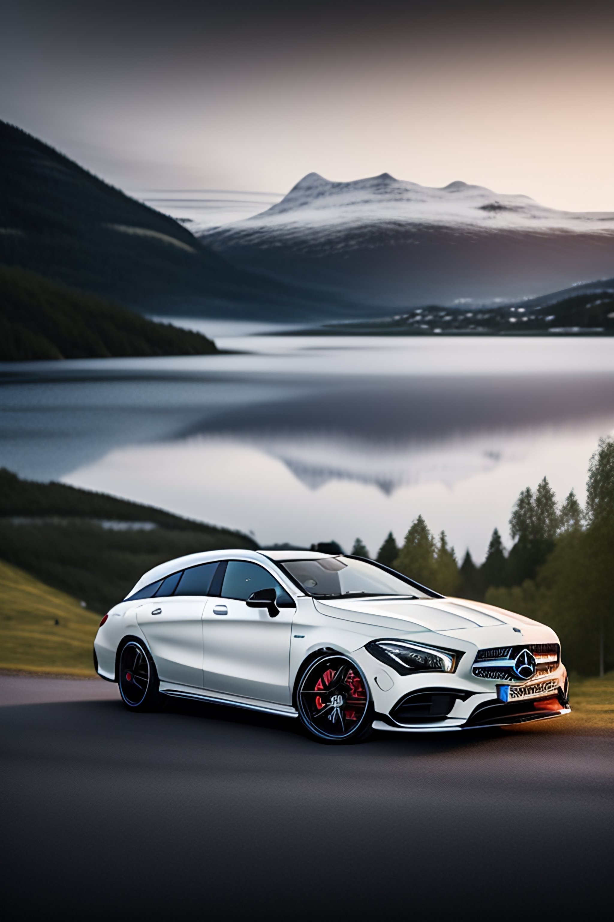 Lexica - Mercedes cla 35 amg shootingbrake in white drive in a small ...
