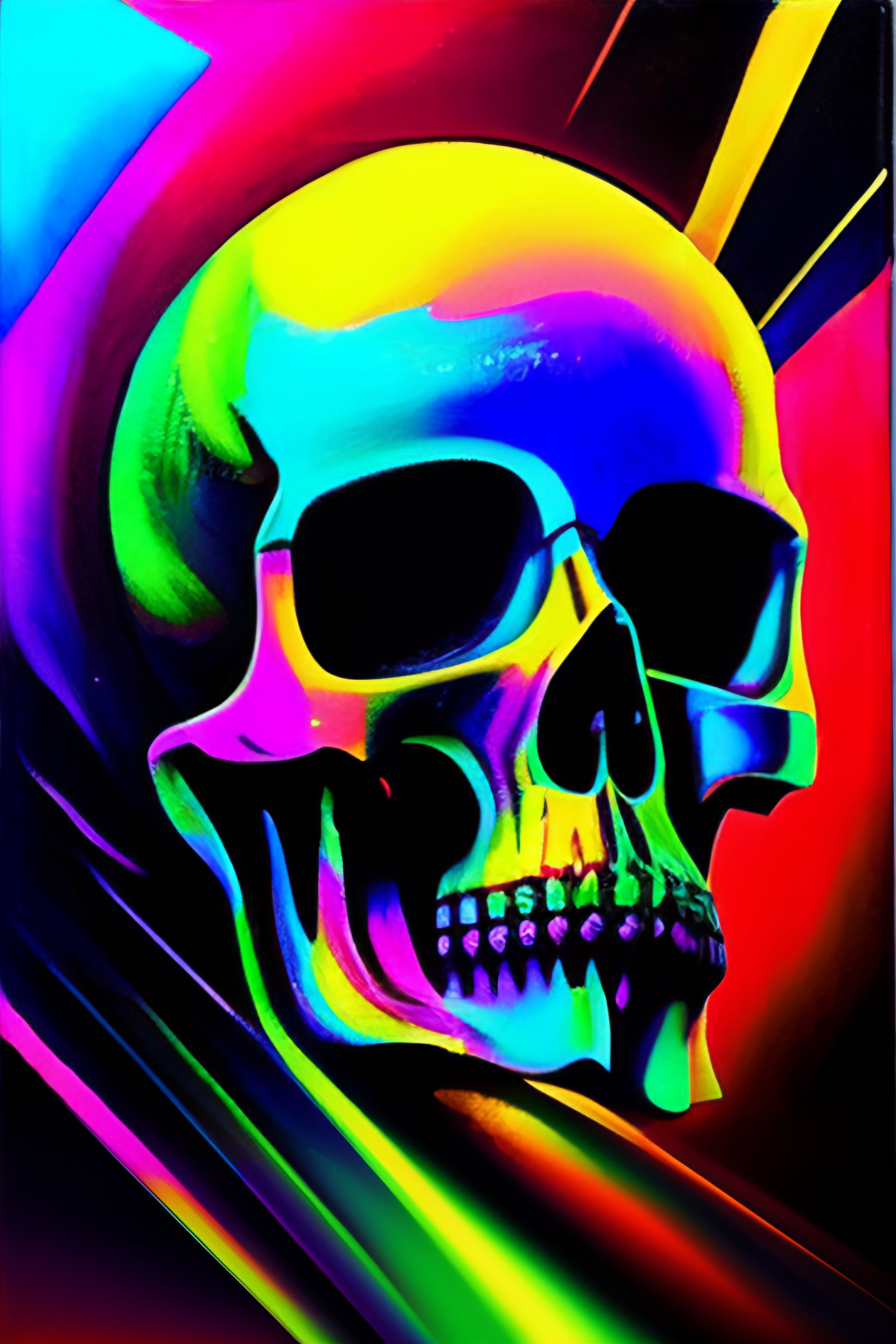 Lexica - Surrealism art 80's cyberskull, psyvhedelic colors, cassette ...