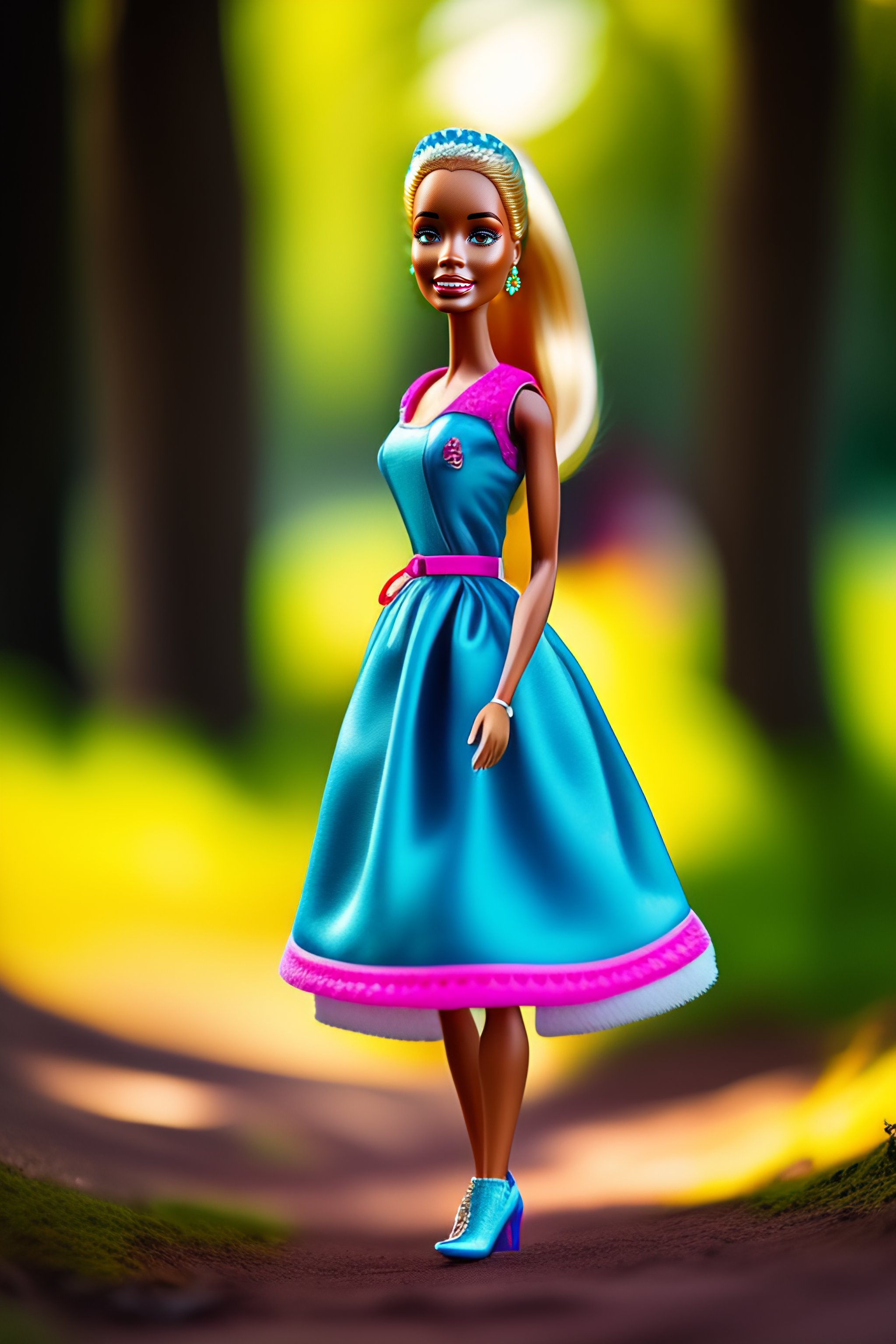 Lexica - Barbie walking in the park, very high resolution