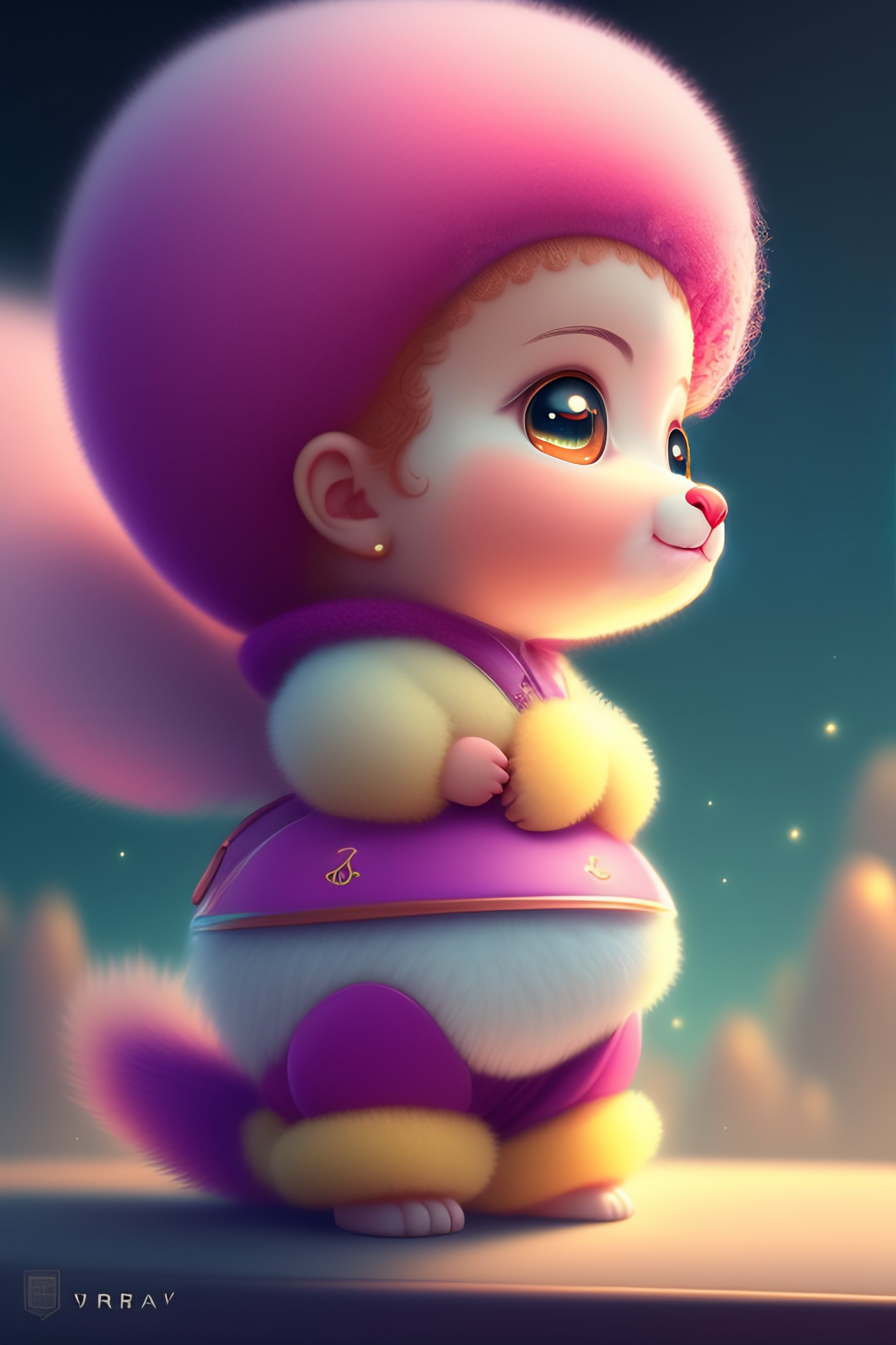 Lexica - Cute and adorable cartoon fluffy baby rhea, fantasy, dreamlike ...