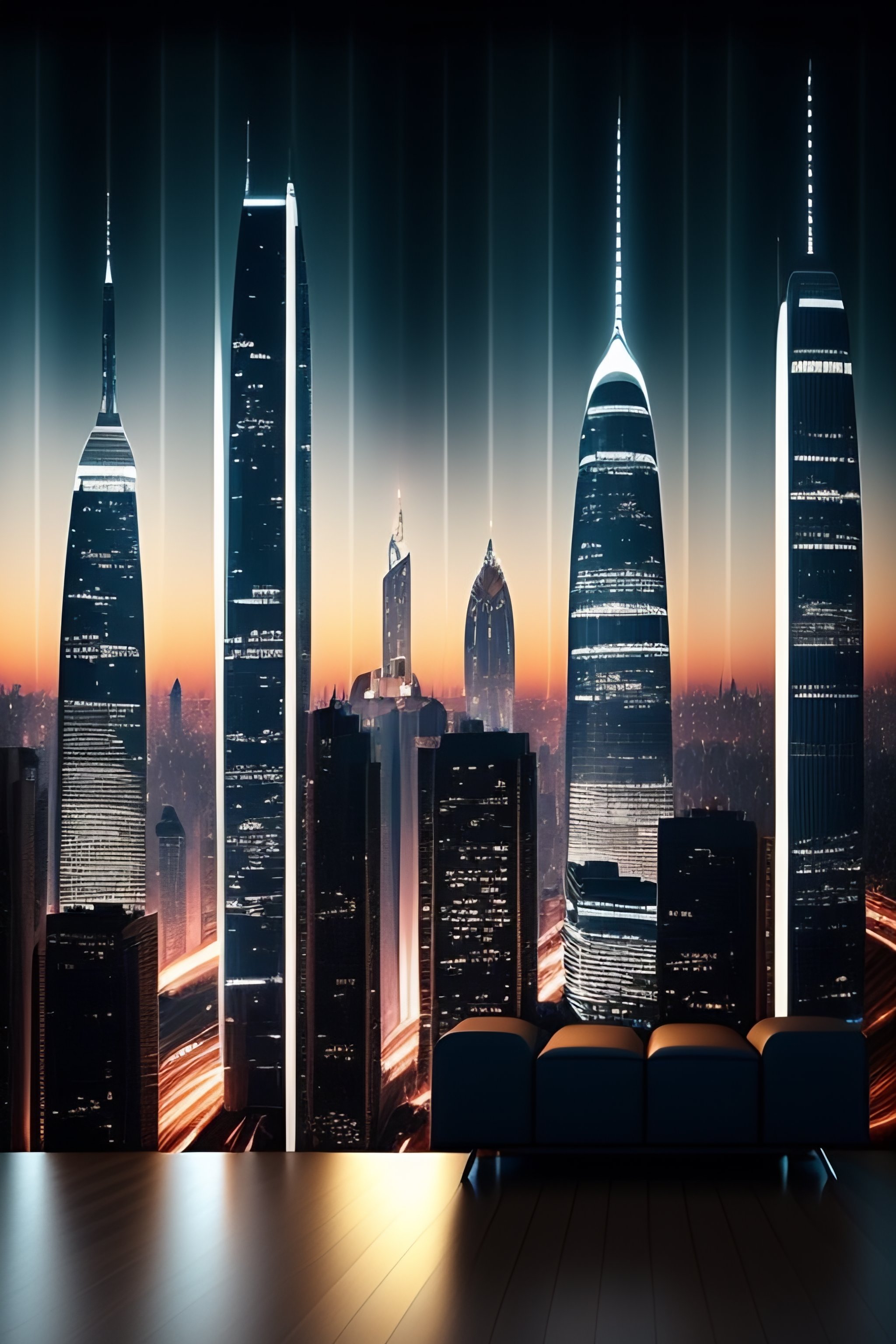 Lexica - "Chic Cityscape": This wallpaper showcases a breathtaking view ...