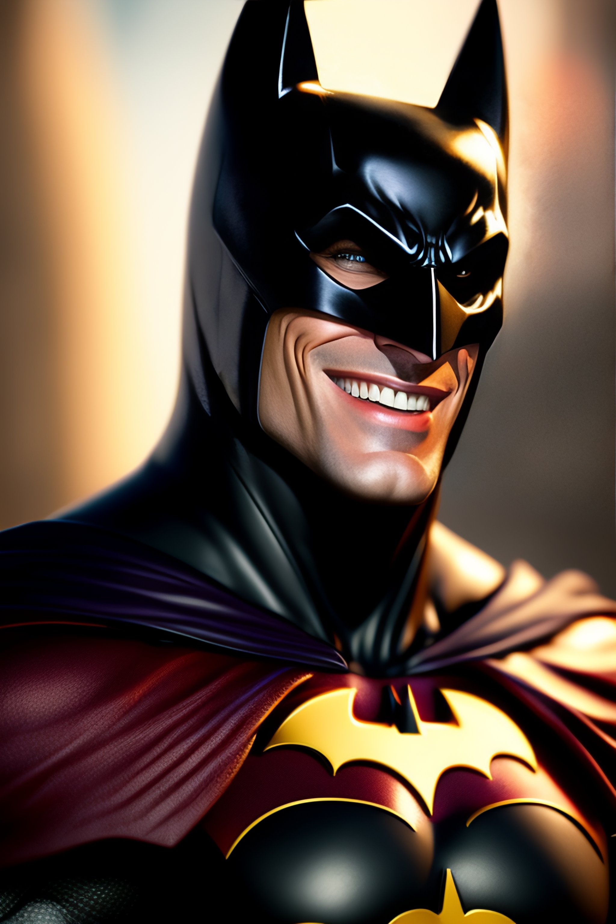 Lexica - Batman smilin, realistic, detailed