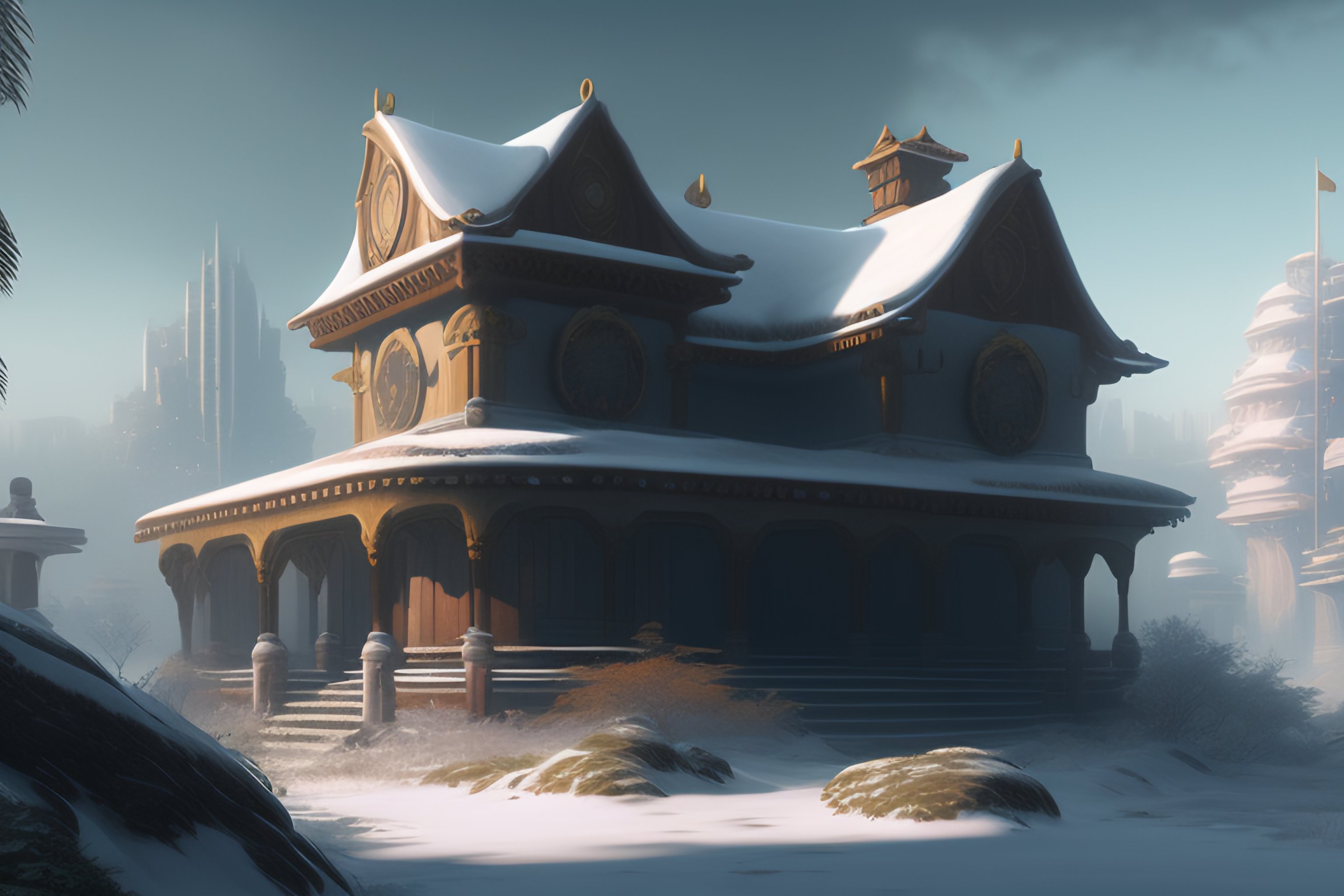 Lexica - A city of white and gray stones, abandoned, haunted by a few echoes., 12k ursa ...