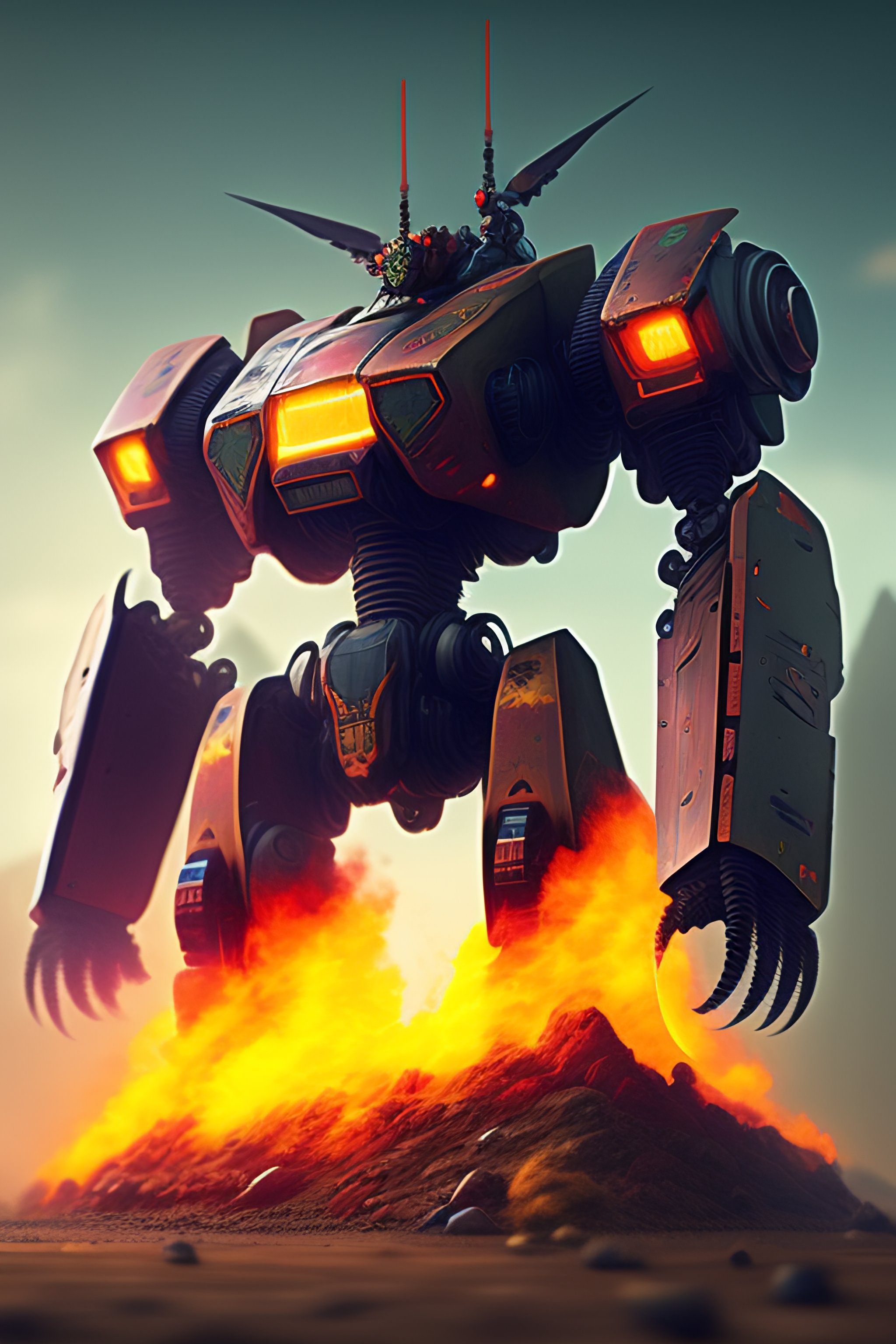 Lexica - Zombie mecha fire