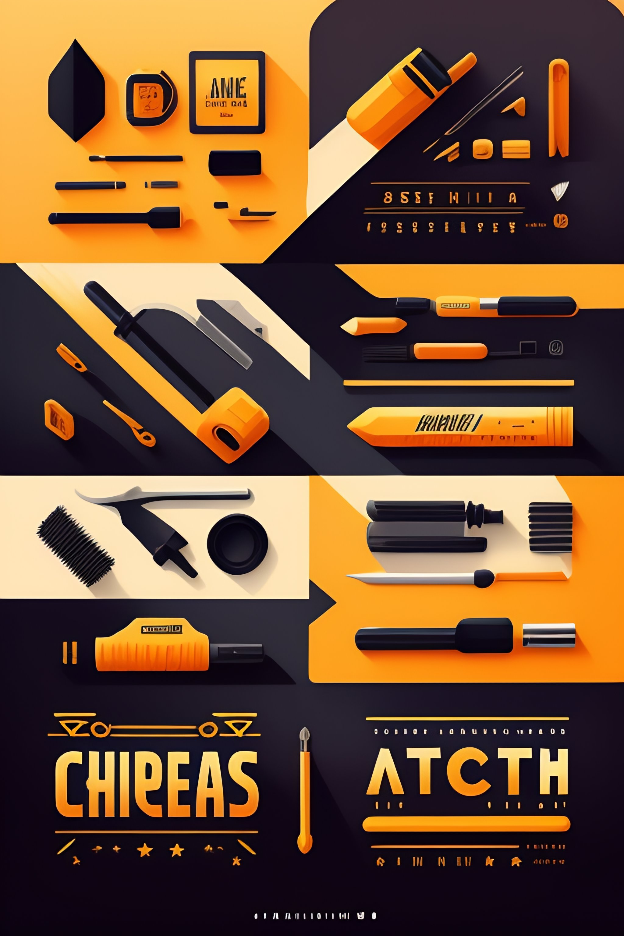 Lexica - Graphic elements pack for construction, hammer, shovel ...