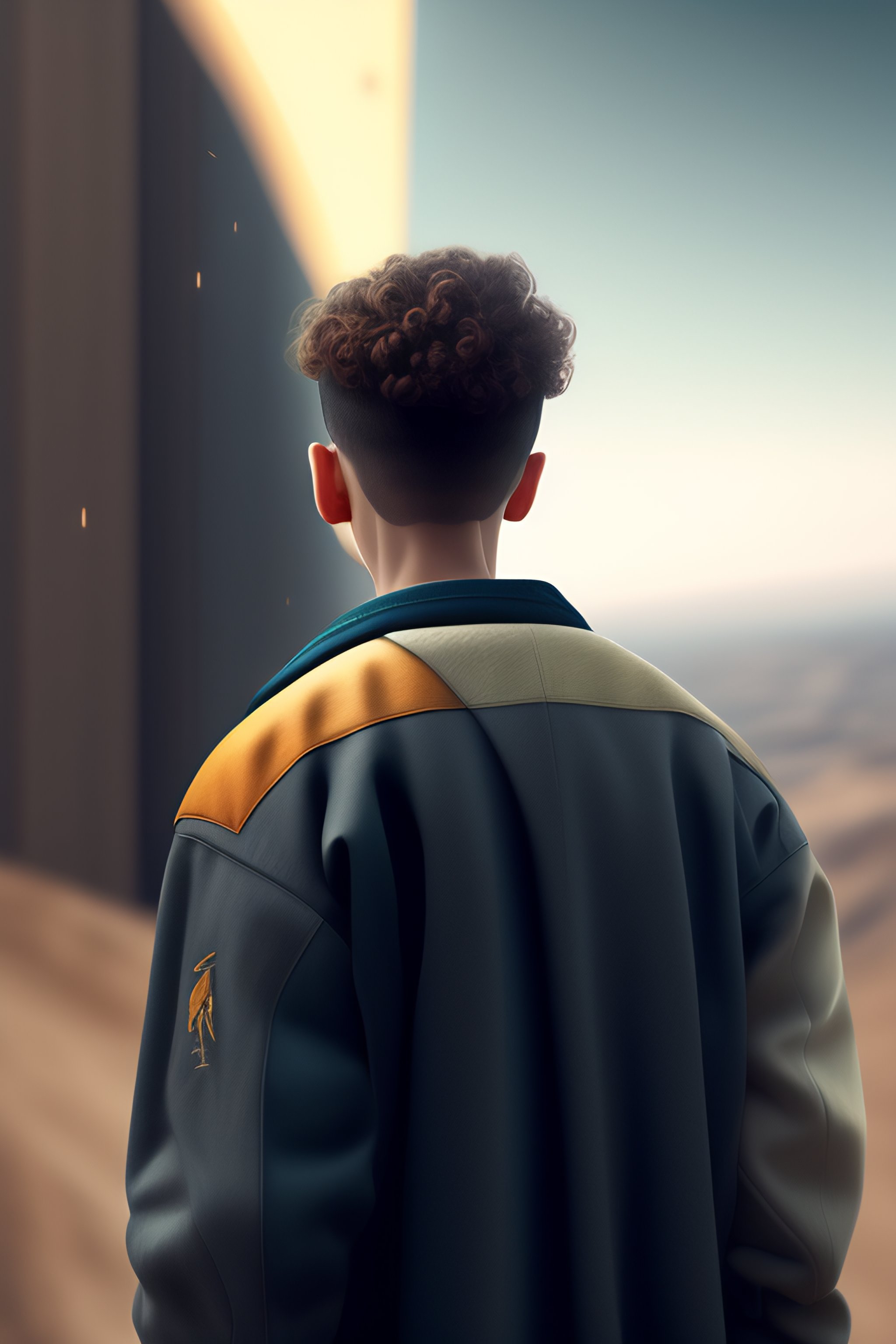 Lexica - An aesthetic boy with his back to the sky, detailed, 8k ...