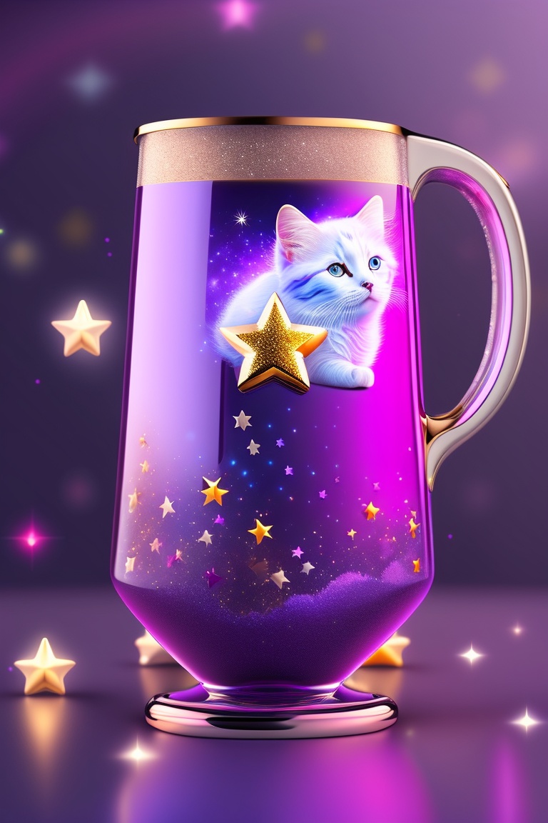 Lexica - Magical vibrant glitter purple wizard drink with gold stars ...