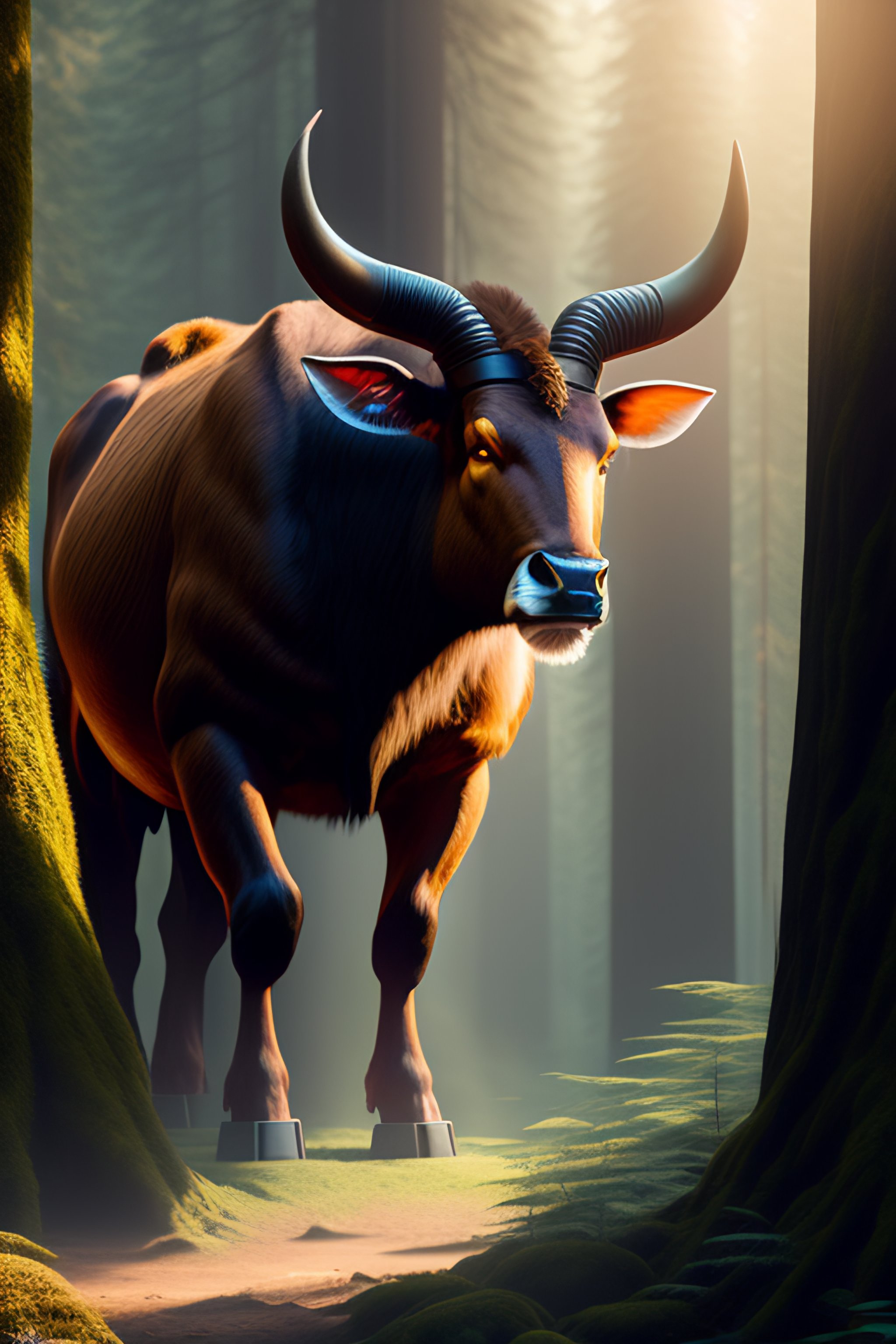 Lexica - Minotaur in a redwood forest, sunlit, octane render, matte ...