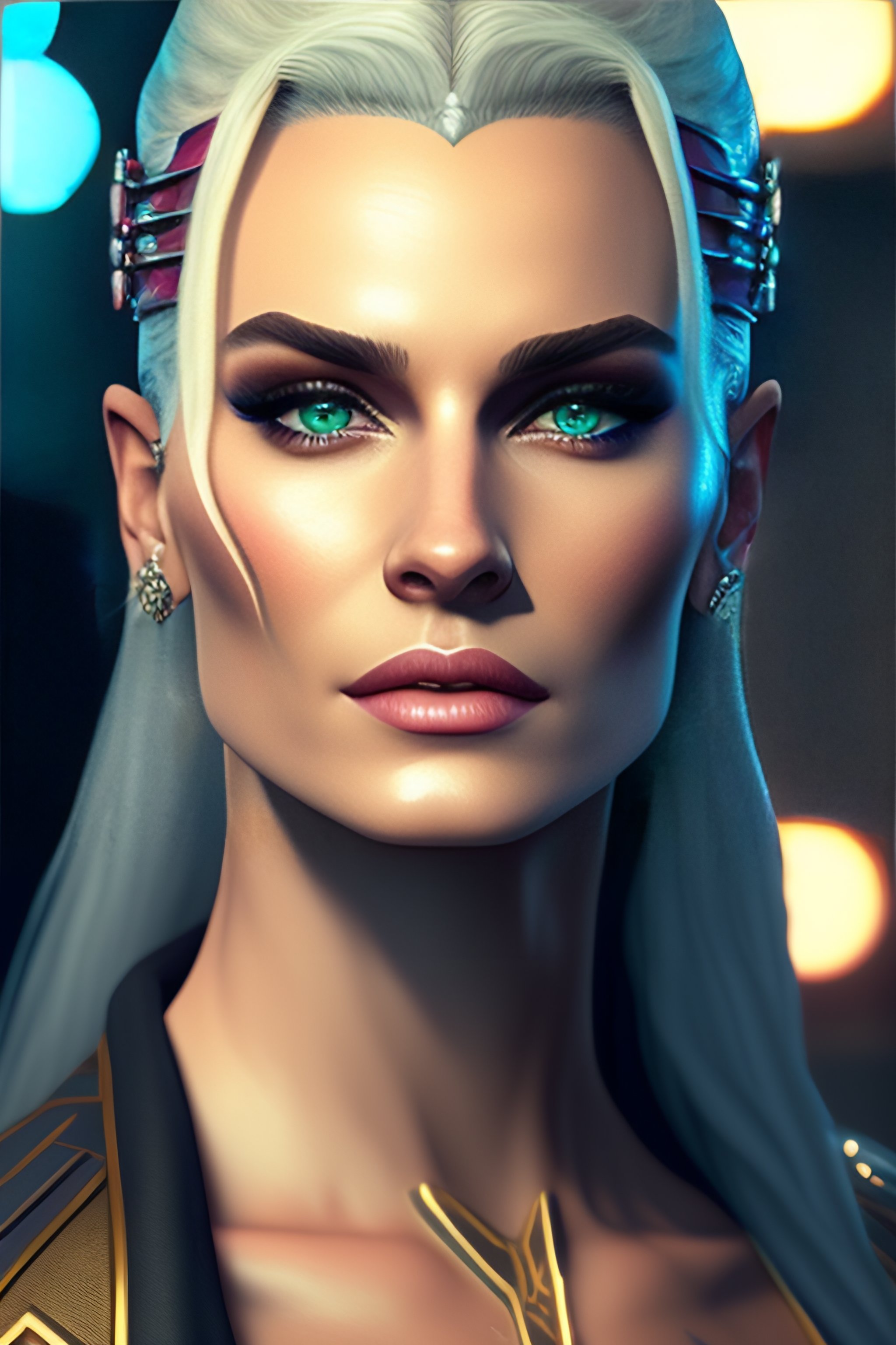 Lexica - Legolas in cyberpunk 2077 with face implants