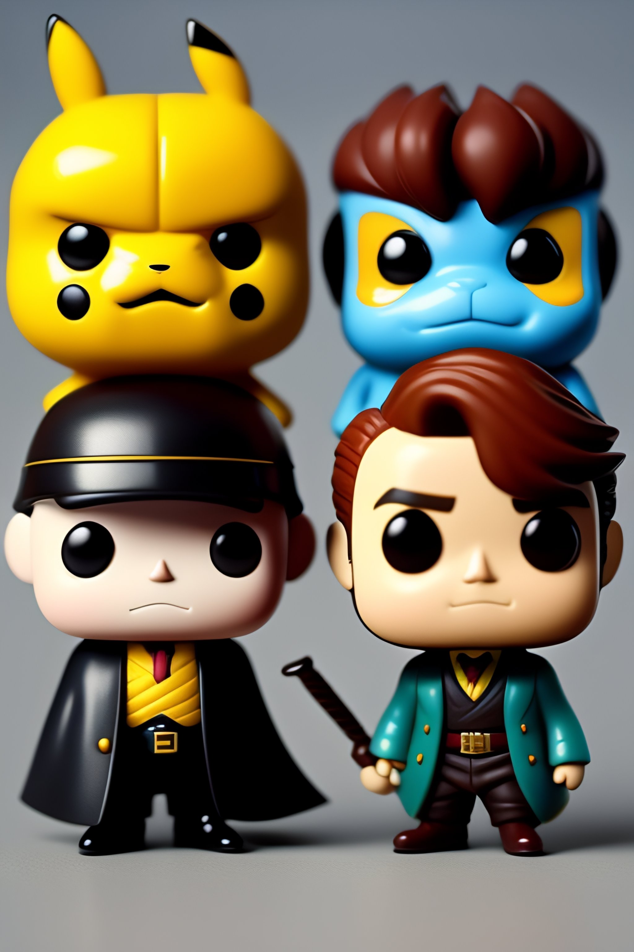 Lexica - A cute, 3d rendered funko pop style battle between three ...
